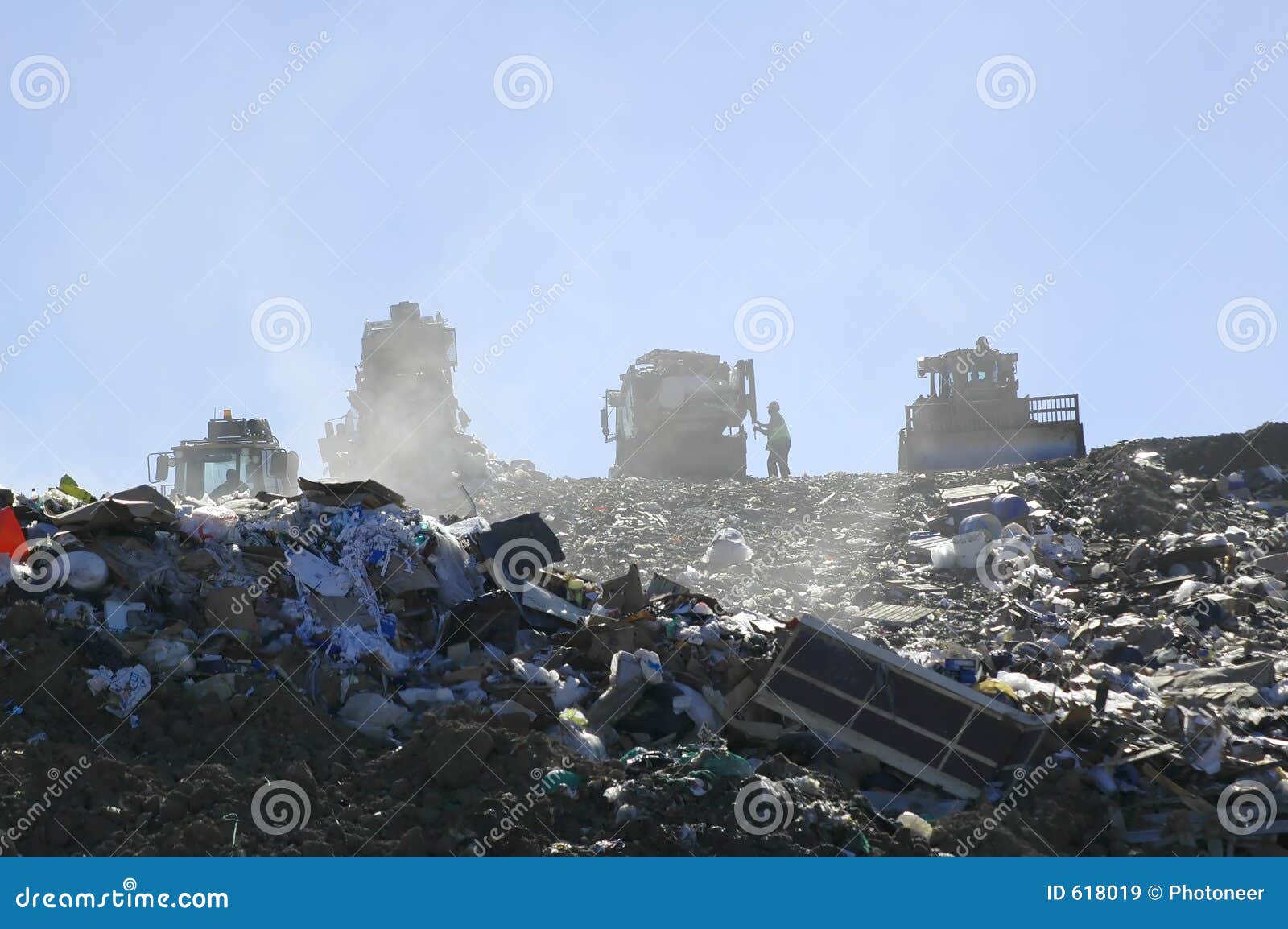 Landfill Operations stock image. Image of dump, caterpillar - 618019