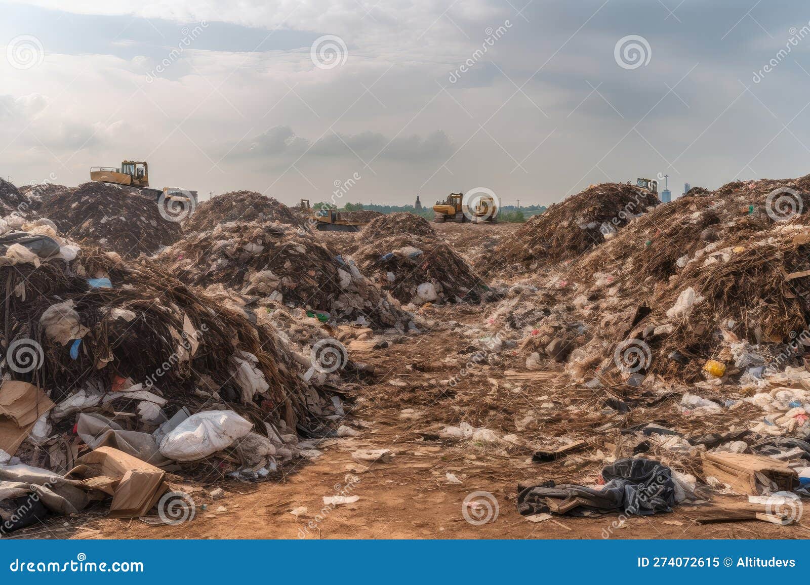 Landfill with Rows of Sorted and Separated Trash, Ready for Recycling ...