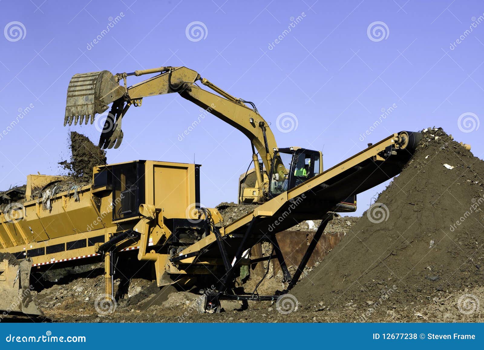 Landfill Screener stock photo. Image of blue, frontend - 12677238