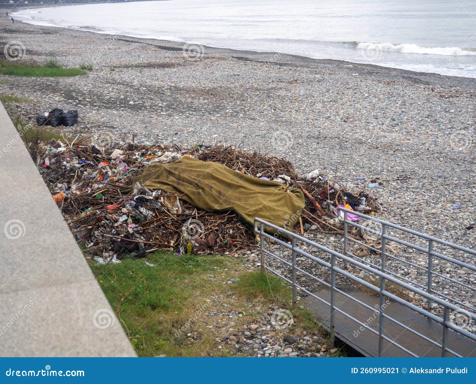 Landfill on the Seashore. Depressive Mood Stock Image - Image of beach ...