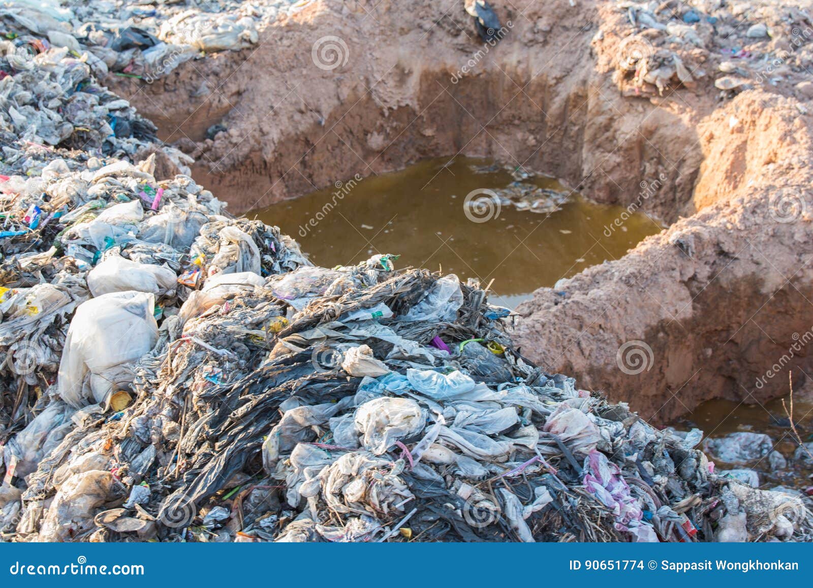 Landfill site,toxic waste stock photo. Image of plastic - 90651774