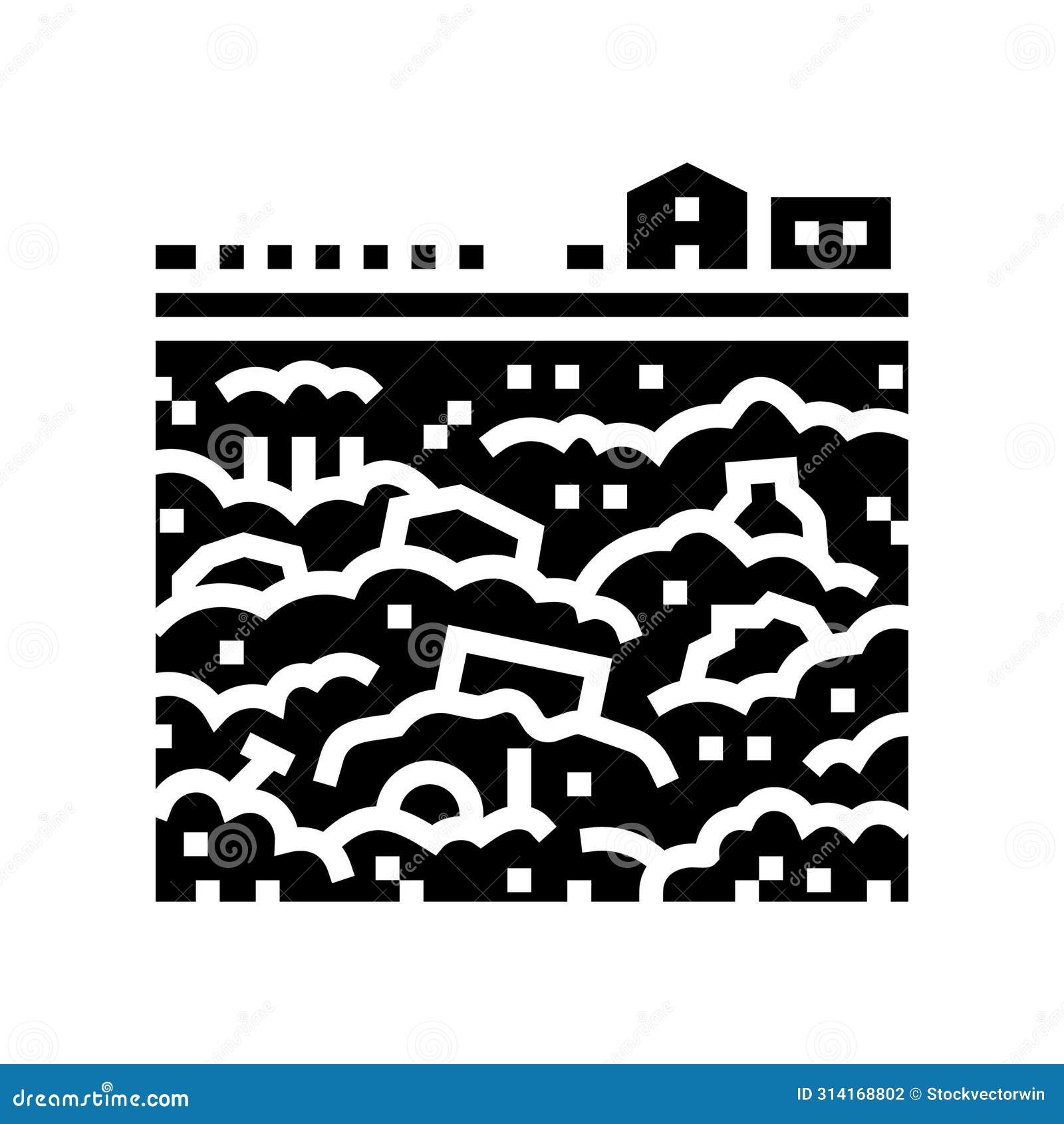 Landfill Waste Sorting Glyph Icon Vector Illustration Stock ...