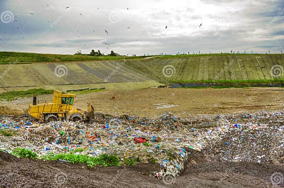 Landfill working stock image. Image of mover, working - 36029635