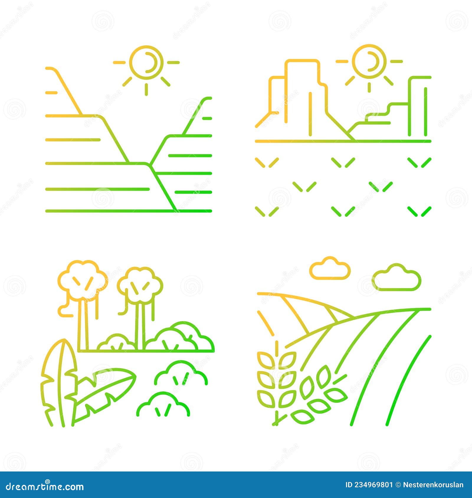 Landforms Collection With Educational Labeled Formation Examples ... Landforms Collection With Educational Labeled Formation Examples ...