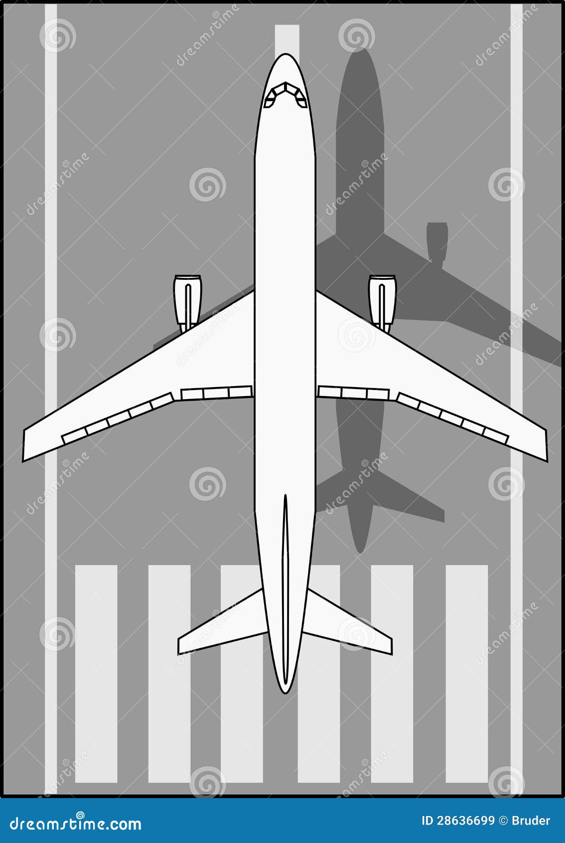 Landing airplane stock vector. Illustration of landing - 28636699
