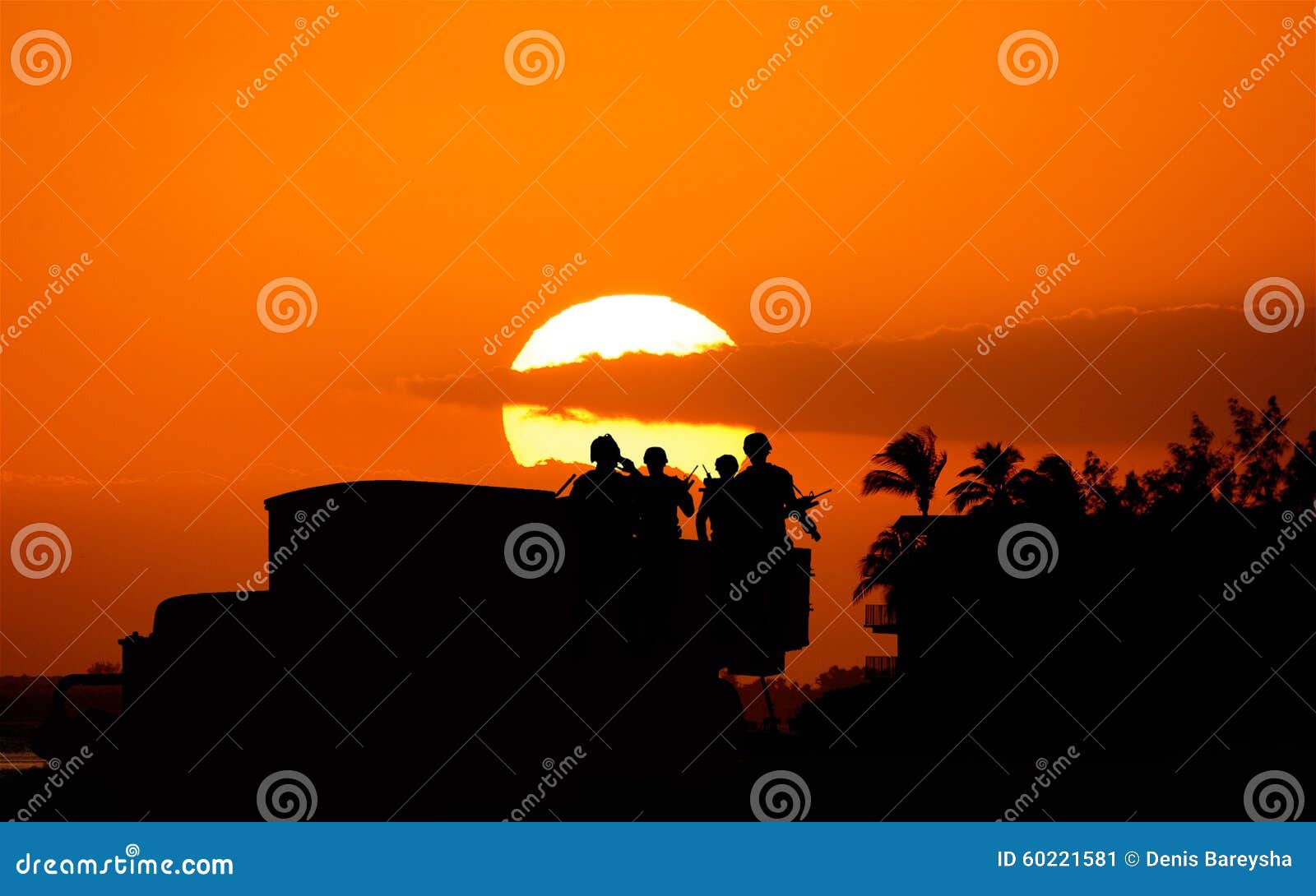 Landing Of Army Soldiers At Sunset Stock Image - Image of soldier ...