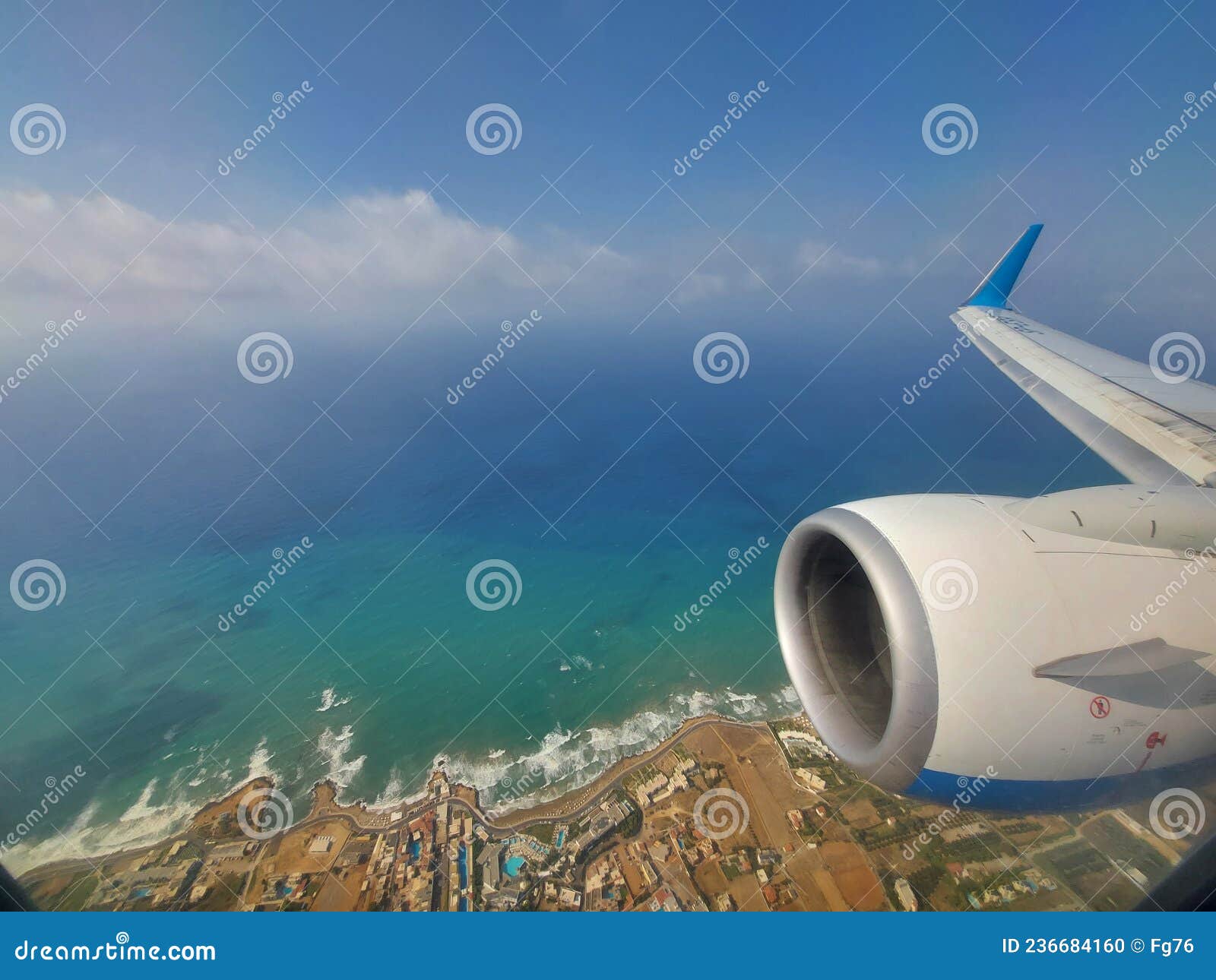 Landing in Heraklion, Crete Stock Photo - Image of vacation, plane ...