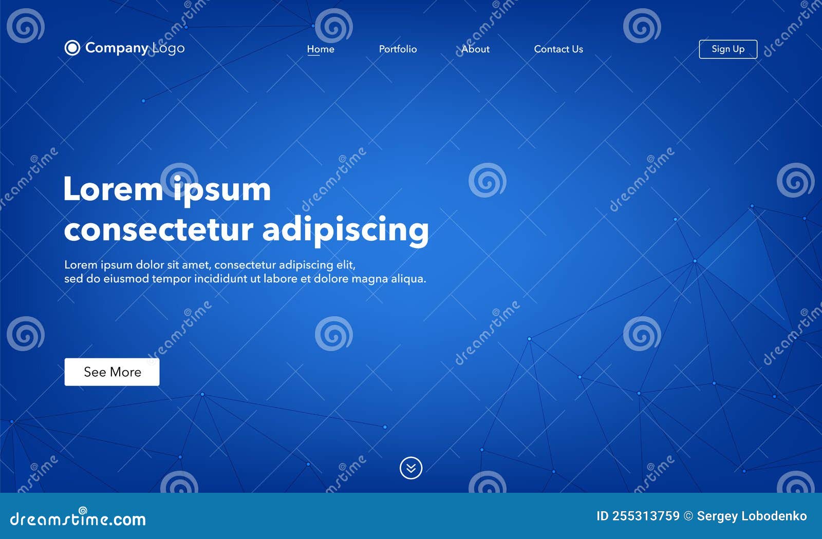 Landing Page Abstract Background Website. Connection Structure ...