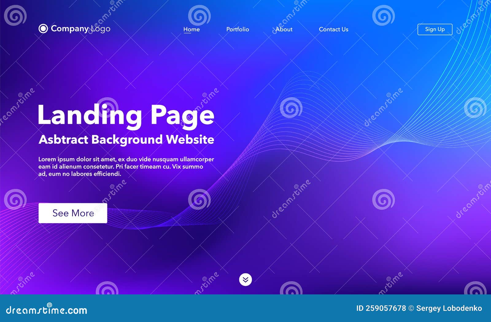 Landing Page. Abstract Background Website. Template for Websites, or ...