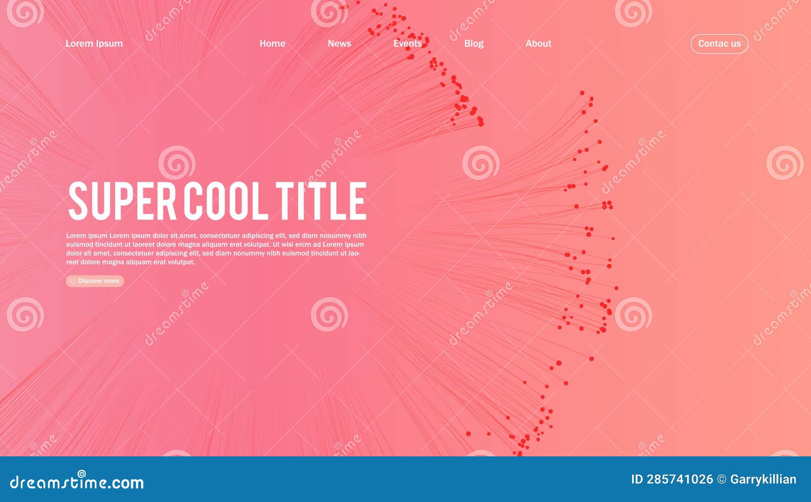 Landing Page Abstract Design with Big Data. Template for Website or App ...