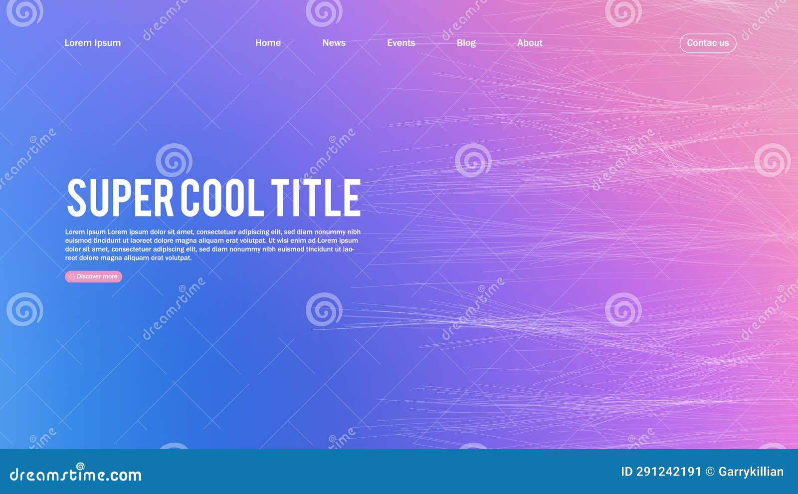 Landing Page Abstract Design with Big Data. Template for Website or App ...