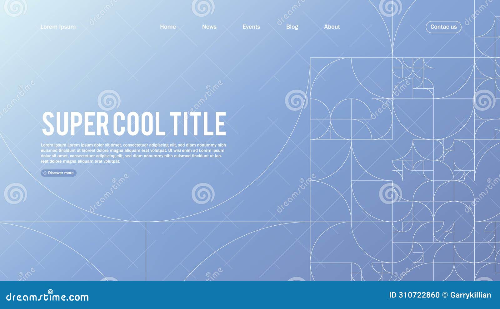 Landing Page Abstract Design with Memphis Elements. Template for ...