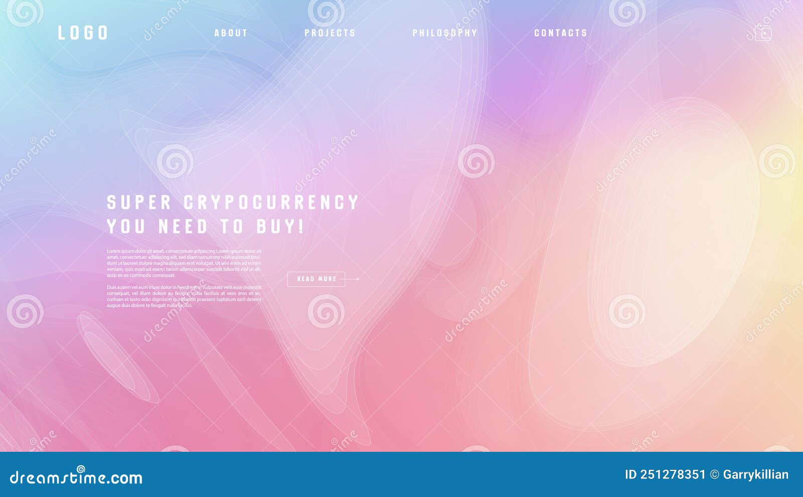 Landing Page Abstract Design. Template for Website or App Stock Vector ...