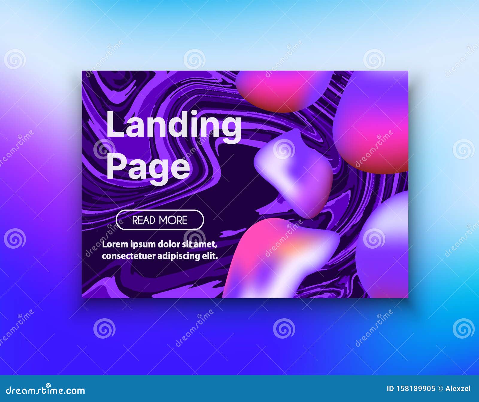 Landing Page Background Style Liquid Stock Vector - Illustration of ...
