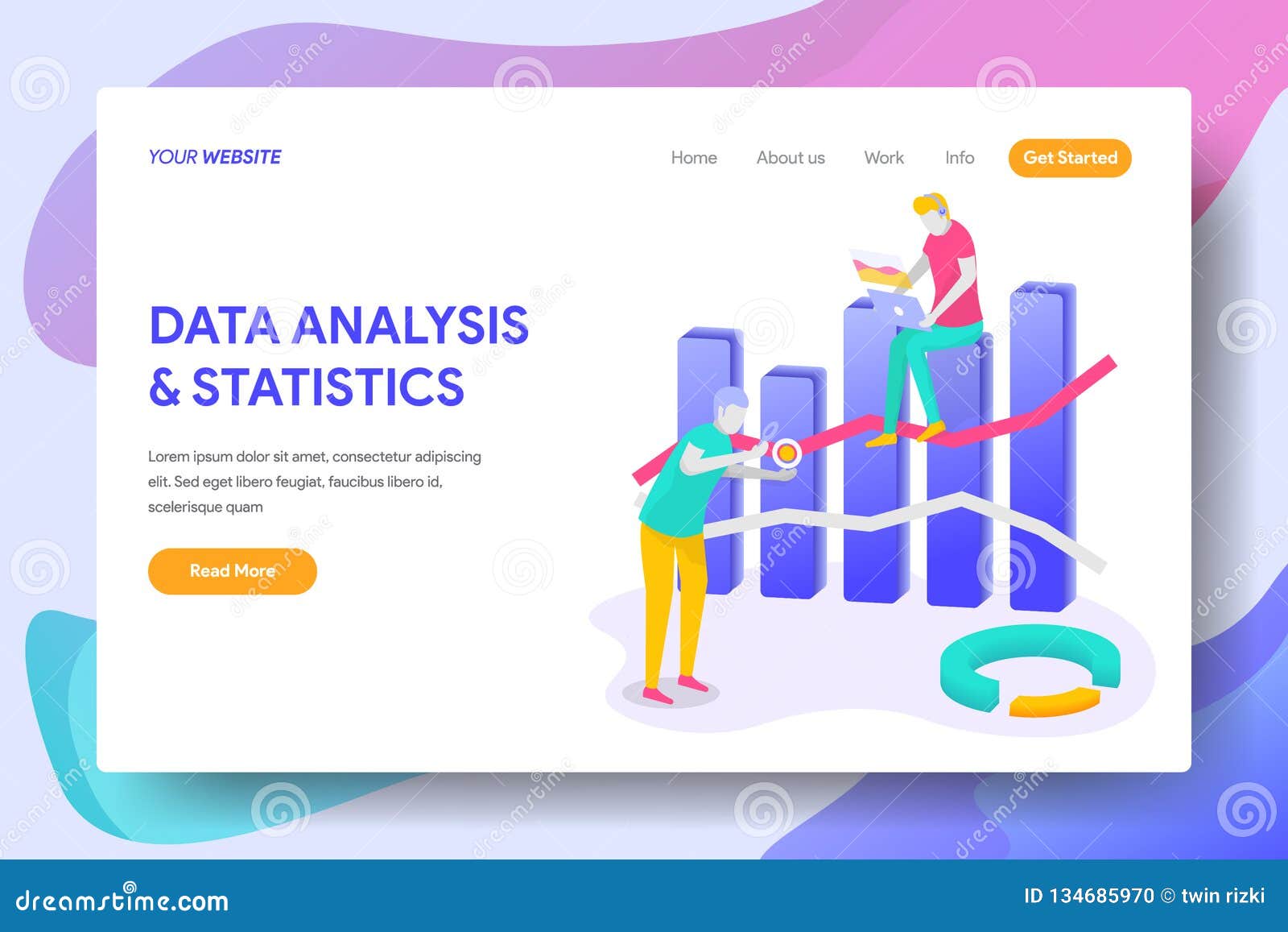 Landing Page DATA ANALYSIS & STATISTICS Stock Vector - Illustration of ...