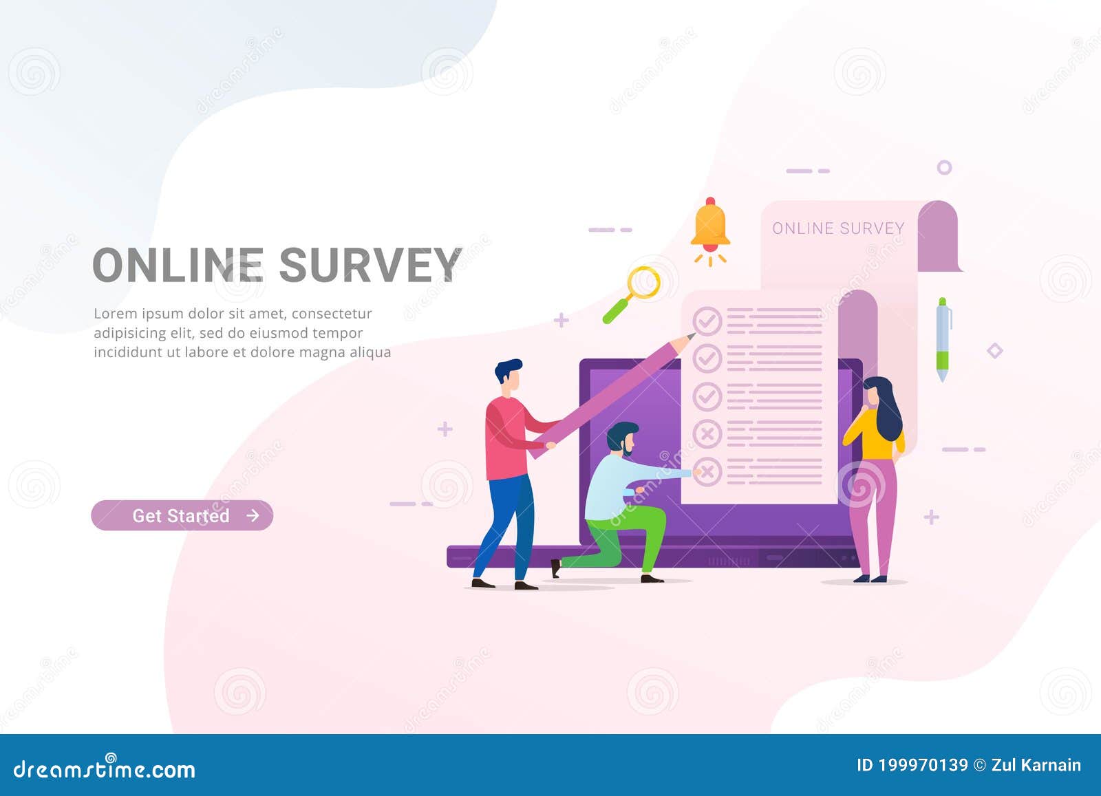 Online Survey and Polling with People Filling Online Survey Form on ...