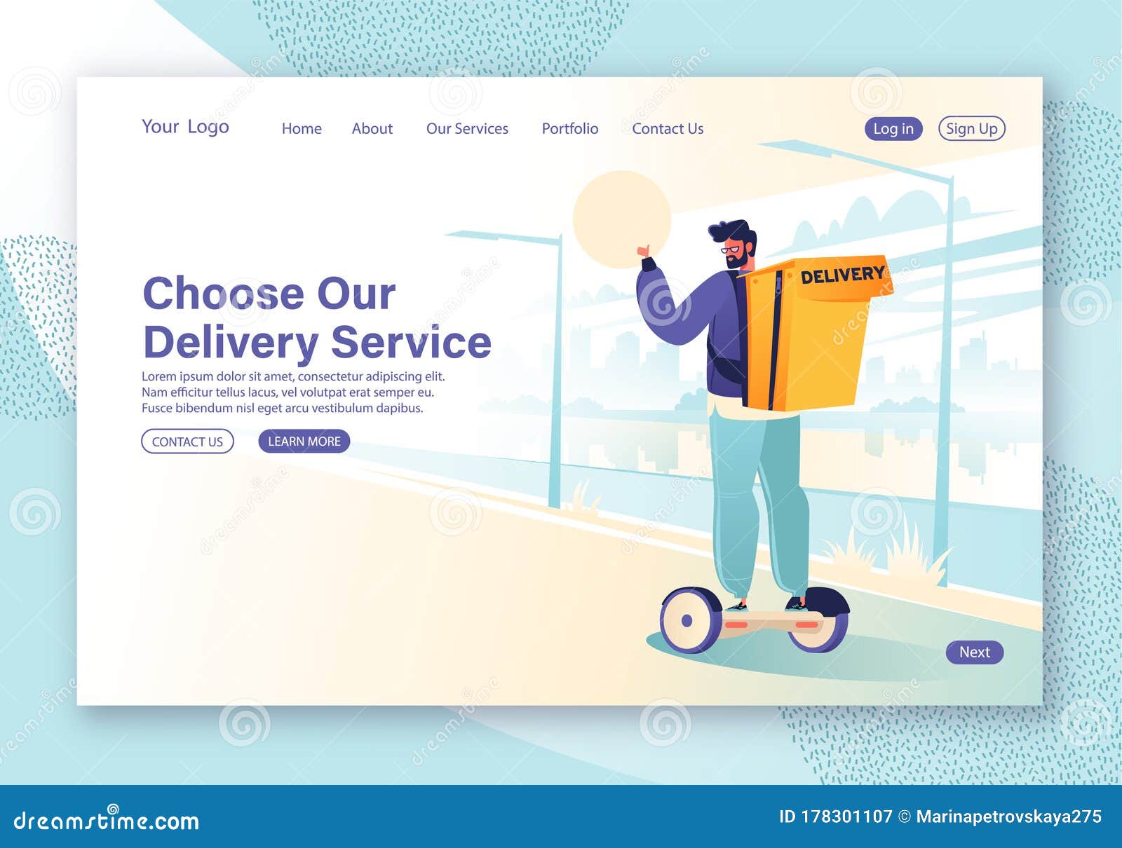 Concept of Landing Page on Delivery Service Theme and Use of ...