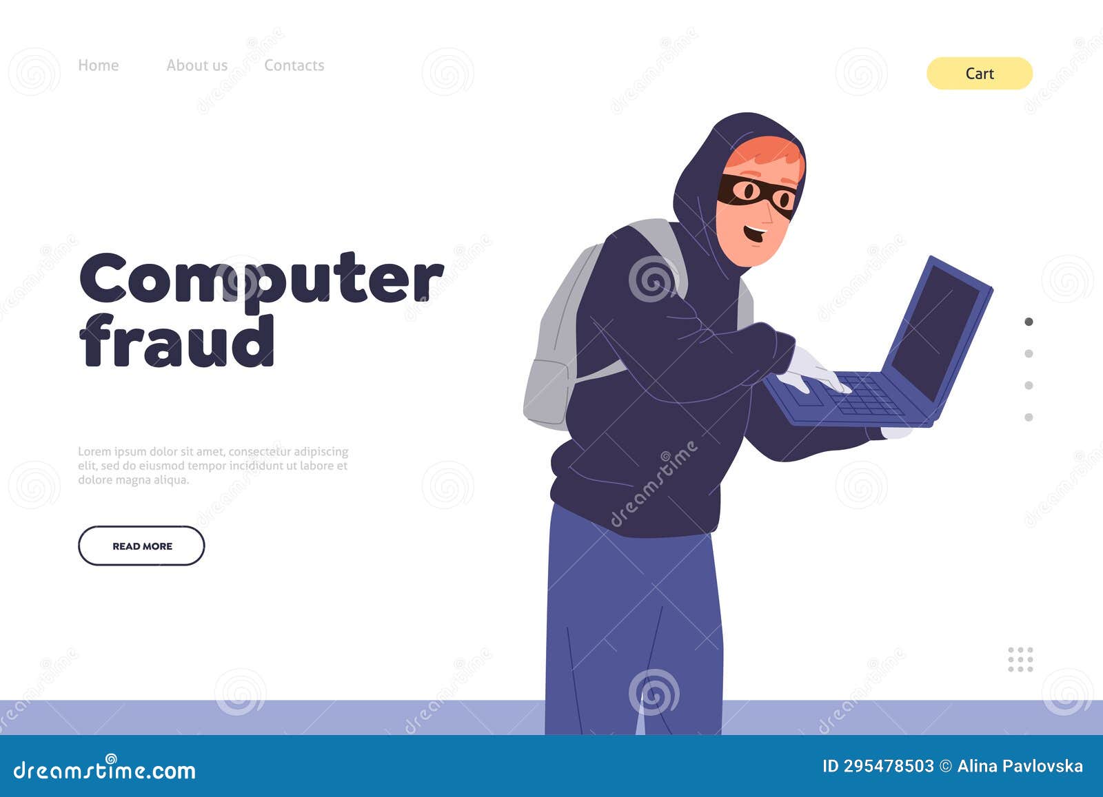 Landing Page Design Template Offering Best Effective Computer Fraud ...