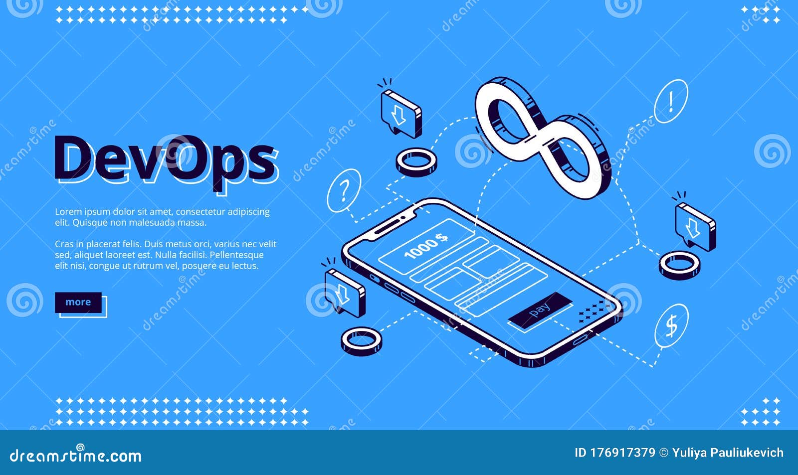 DevOps Banner Concept Has 8 Steps To Analyze Such As Plan, Code, Build ...