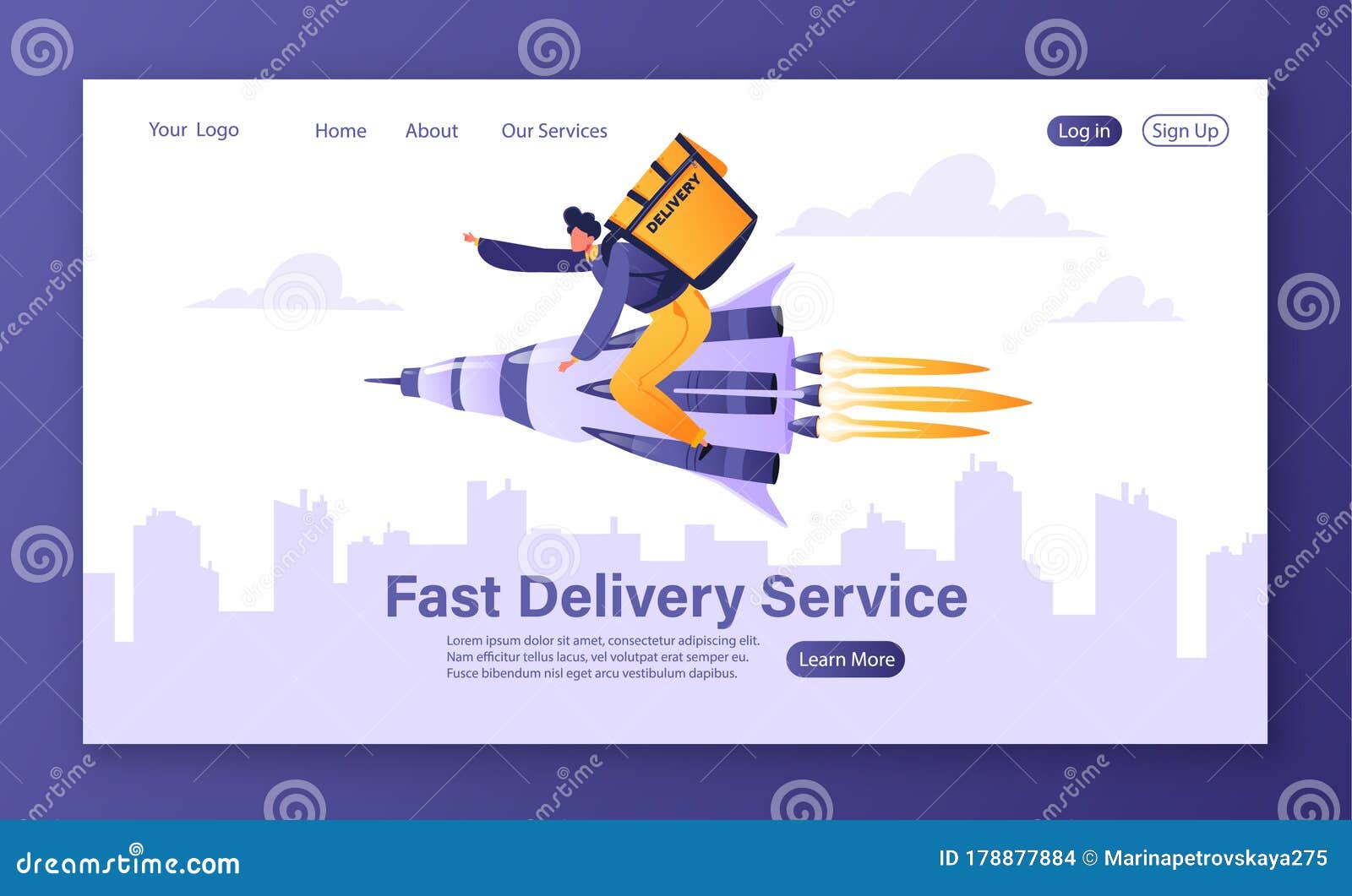 Delivery Service Order Shipping Landing Page Concept. Stock Vector ...