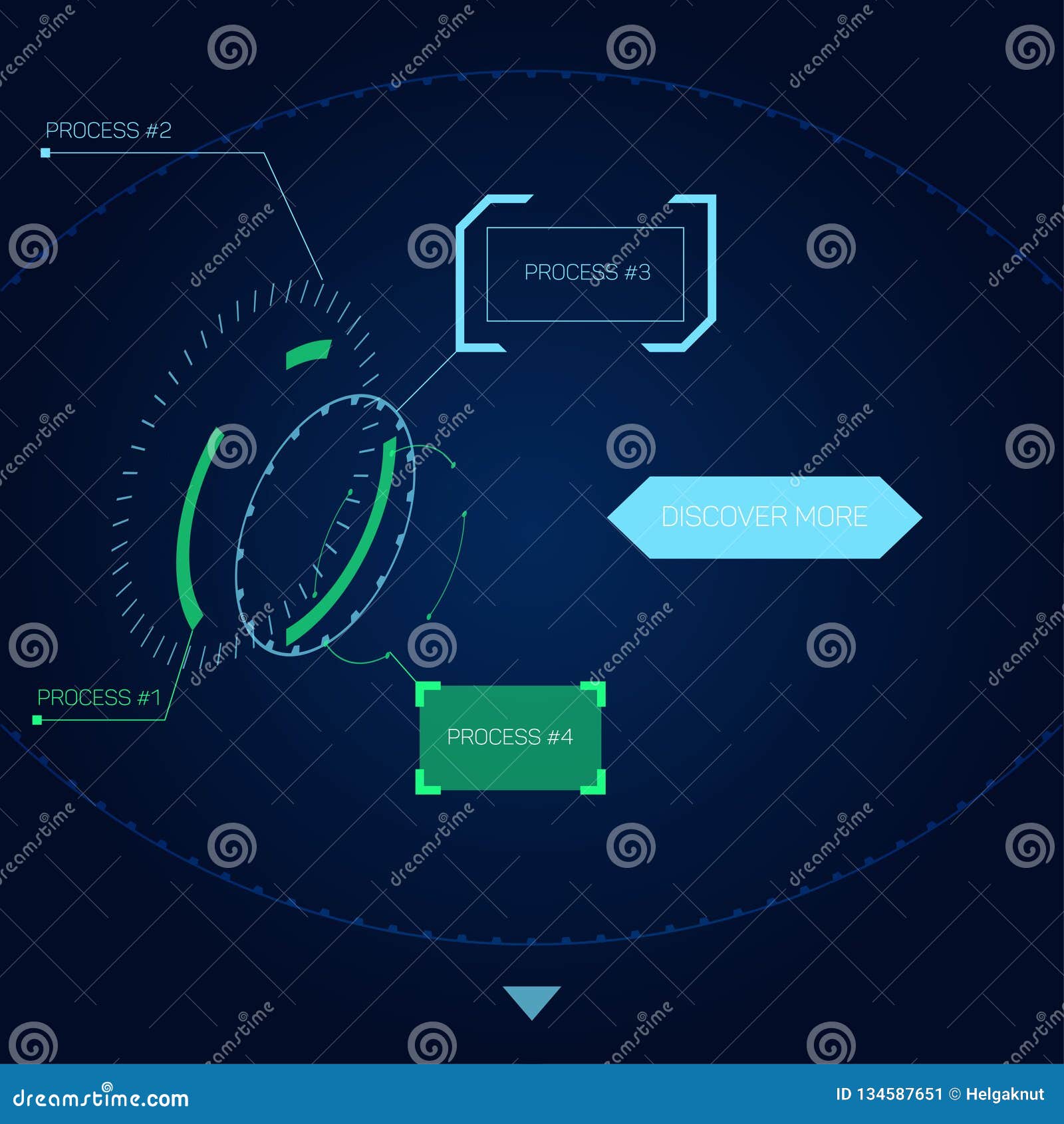 Landing Page Header in Head-up Display Style, HUD Interface Stock ...