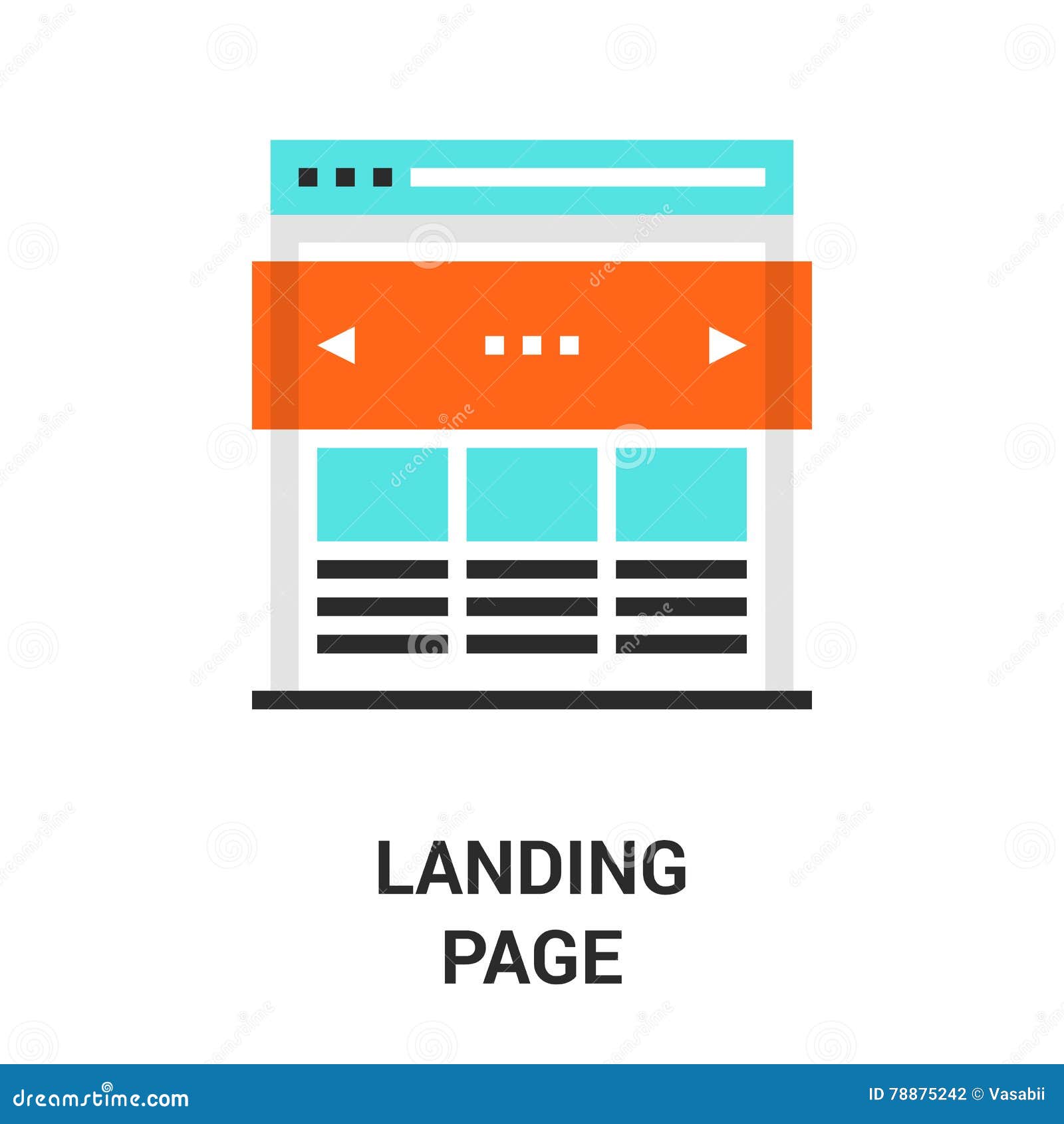 Landing page icon stock vector. Illustration of internet - 78875242