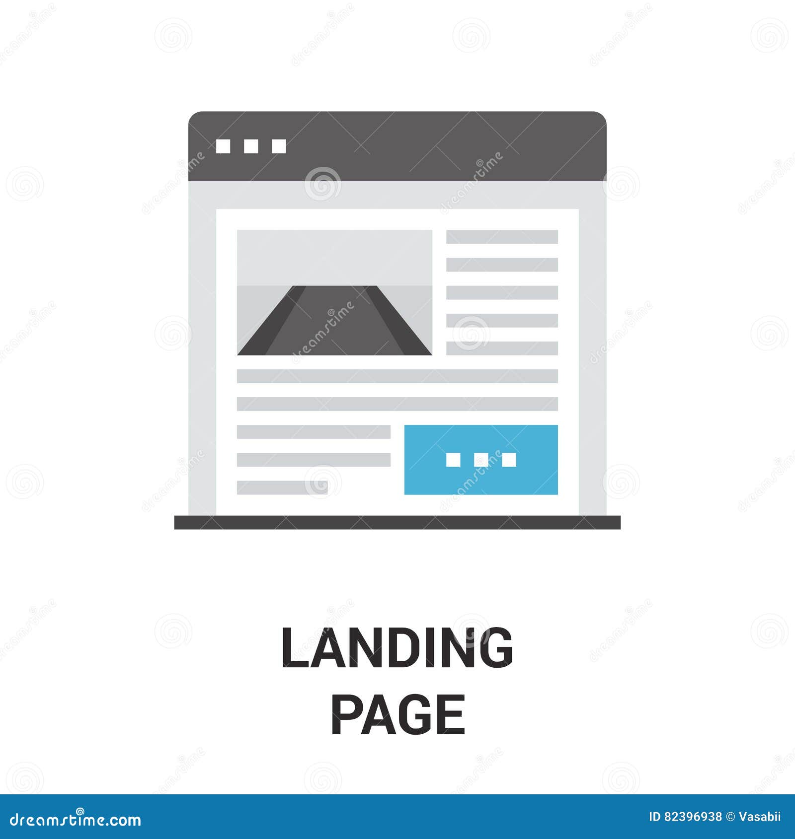 Landing page icon stock vector. Illustration of site - 82396938