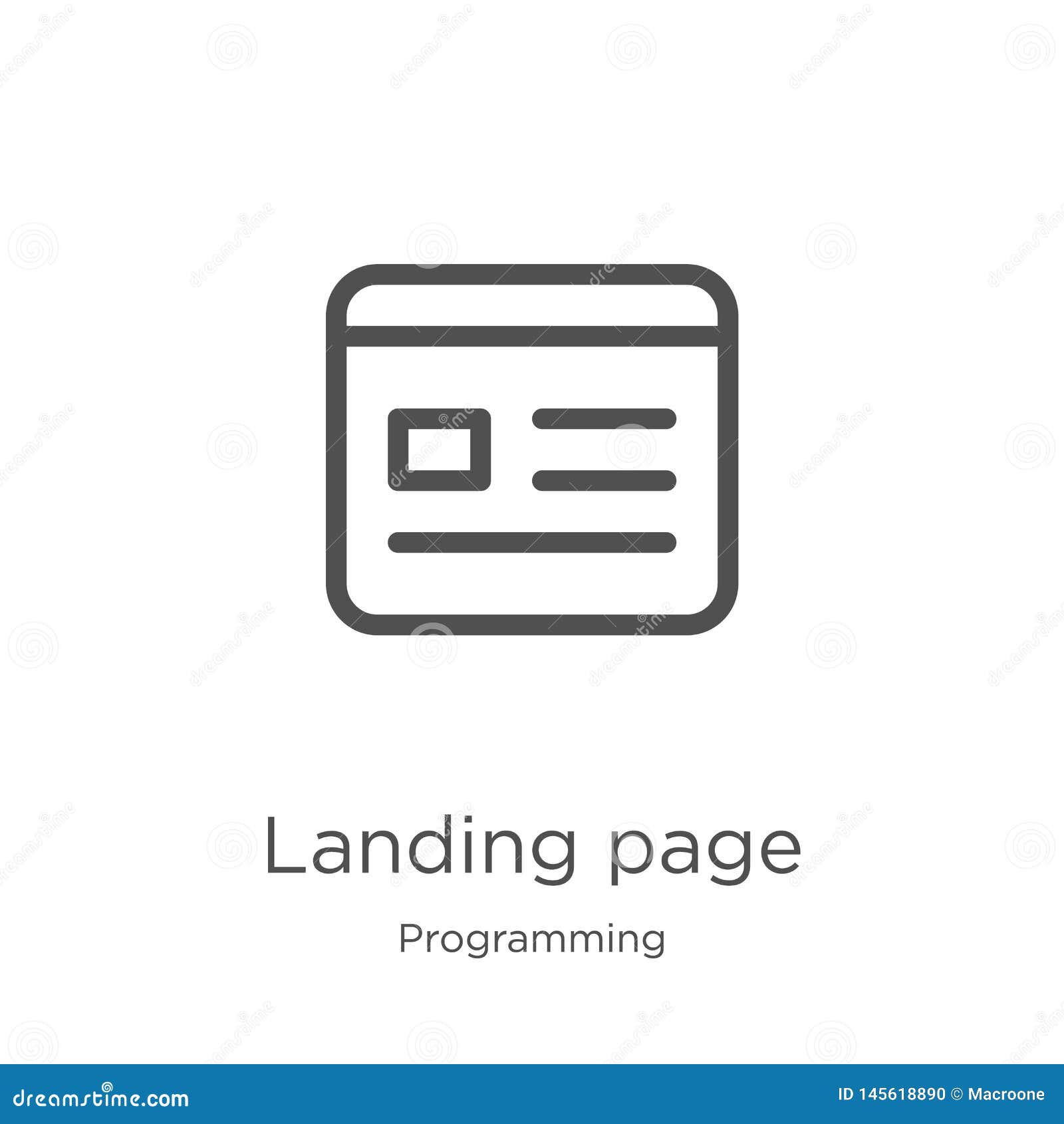 Landing Page Icon Vector from Programming Collection. Thin Line Landing ...