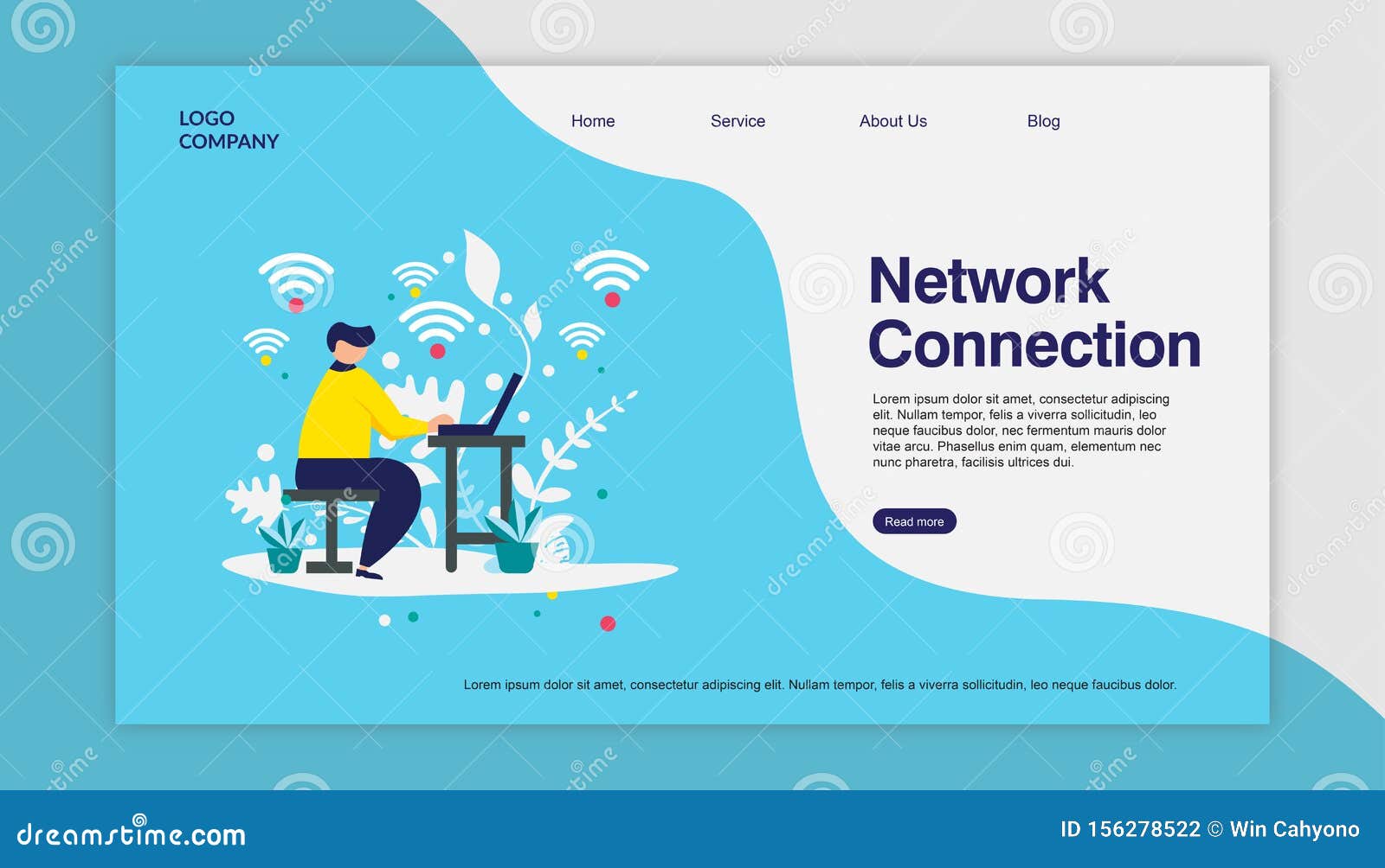 Landing Page Network Connection Stock Illustration - Illustration of ...