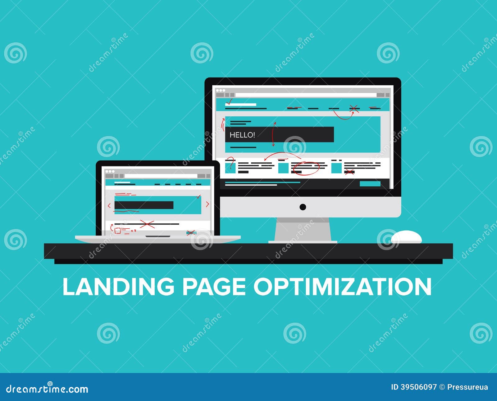 Landing Page Optimization Concept Stock Vector - Illustration of design ...