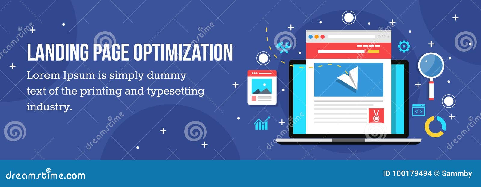 Landing Page Optimization - Home Page Seo. Flat Vector Illustration ...