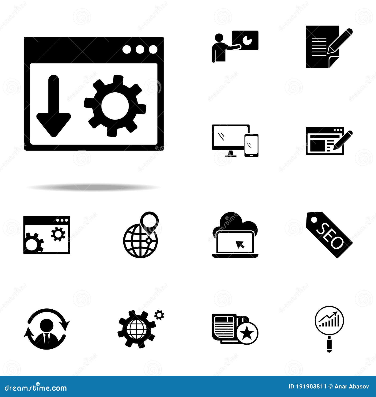 Landing Page Optimization Icon. Seo & Development Icons Universal Set ...