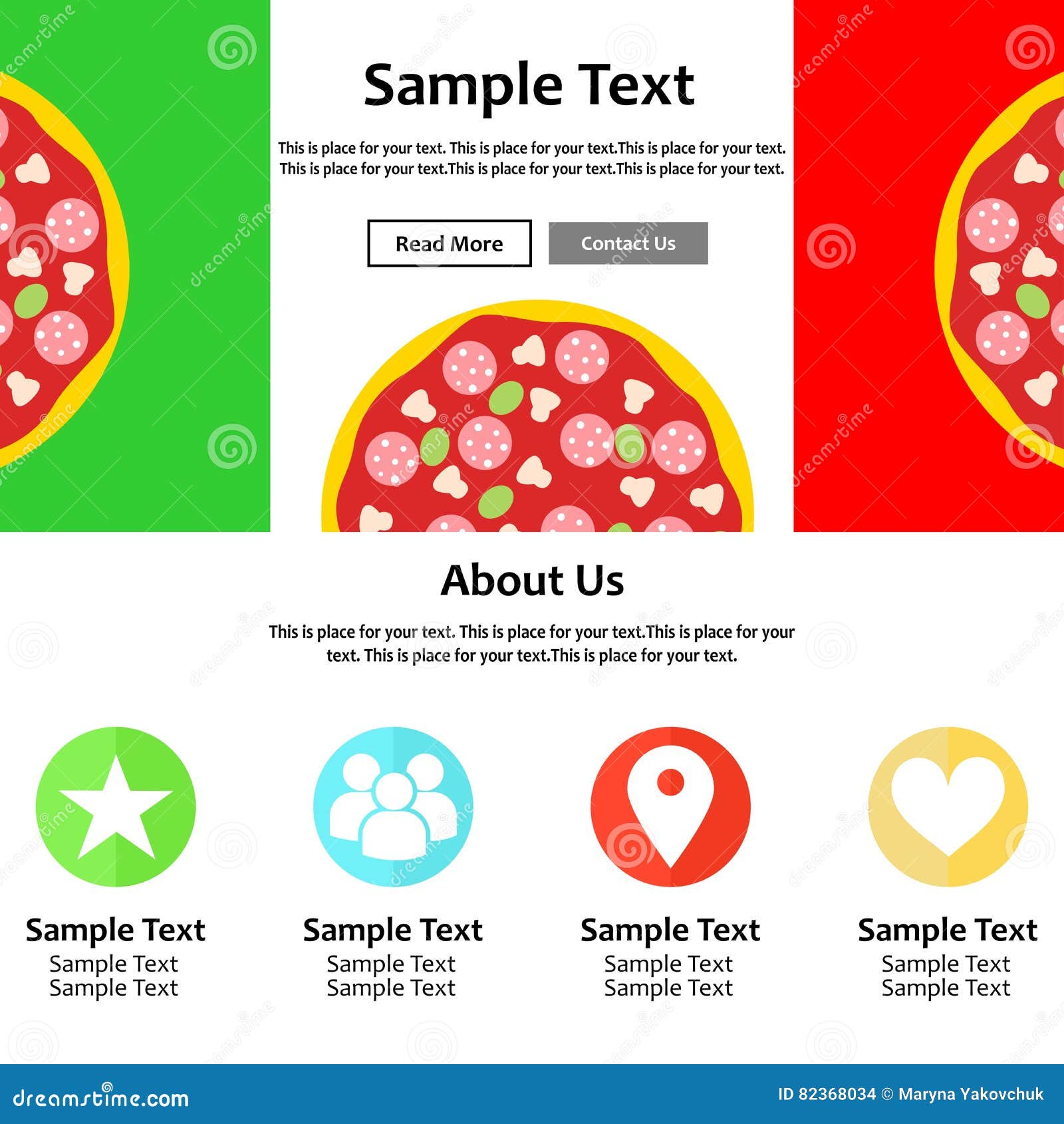 Landing page pizza stock vector. Illustration of business - 82368034