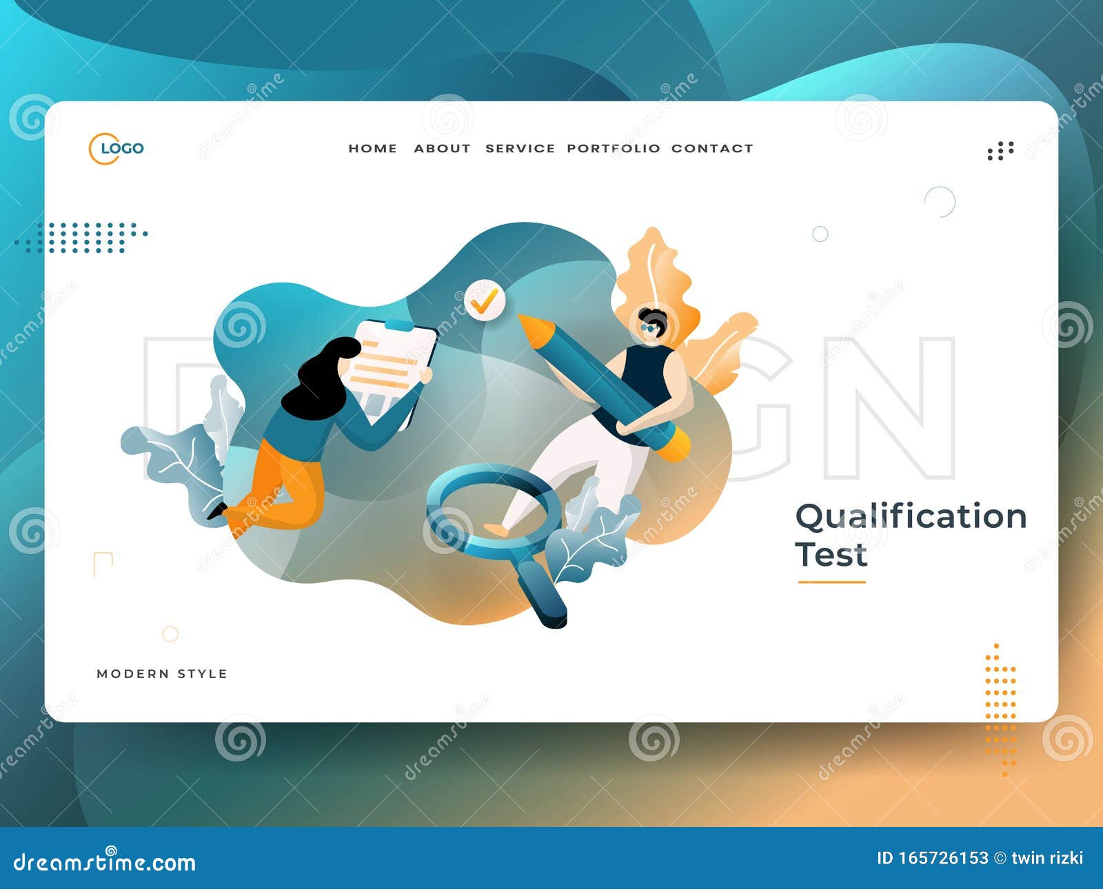Landing Page Qualification Test Vector Illustration Modern Concept, Can ...