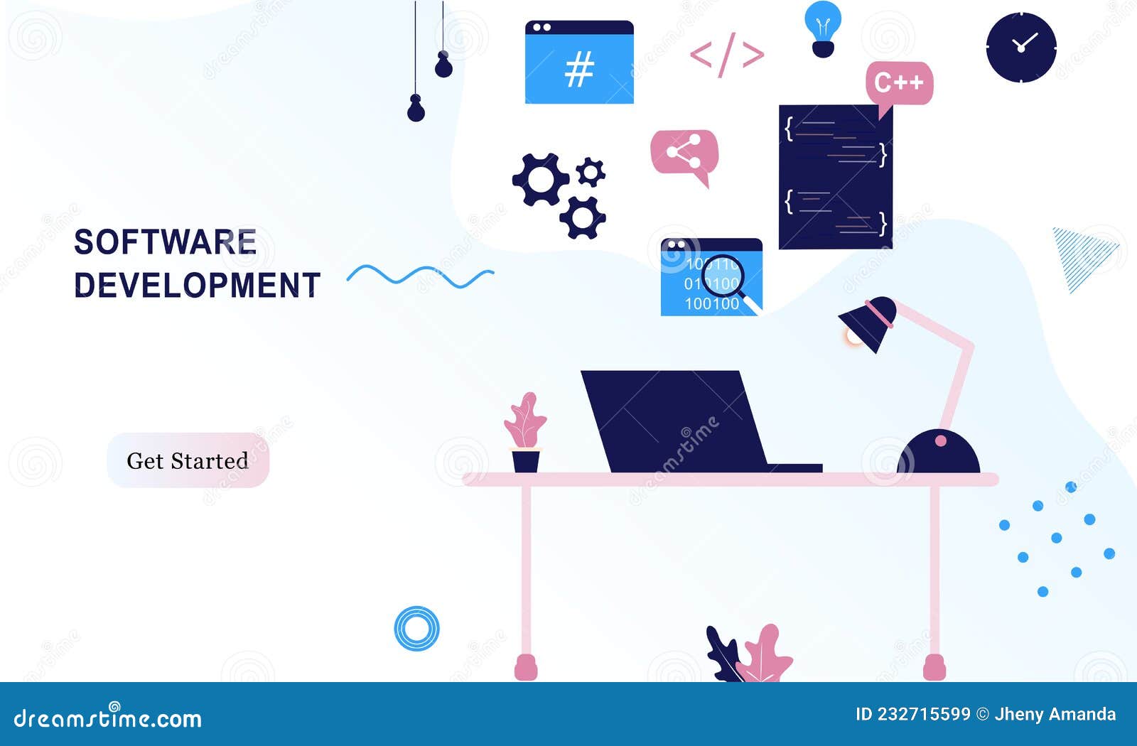 Landing Page Of Software Development Coding Process Concept Designer Programming Testing
