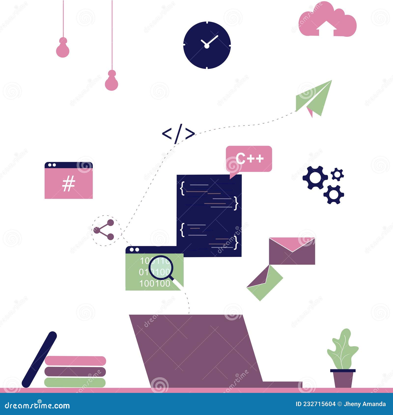 Landing Page Of Software Development Coding Process Concept Designer