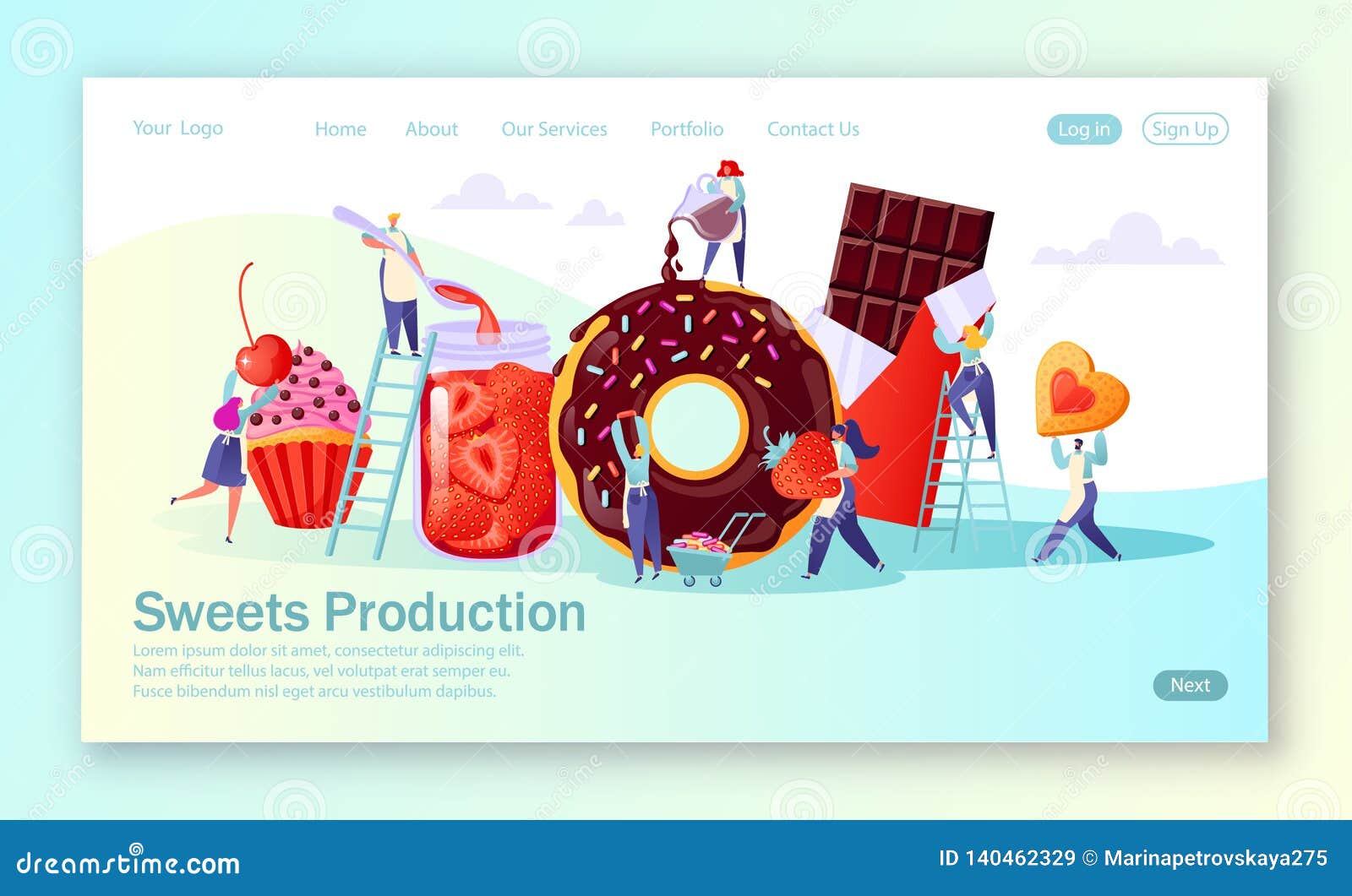 Food Production Chain Cartoon Vector | CartoonDealer.com #40888645