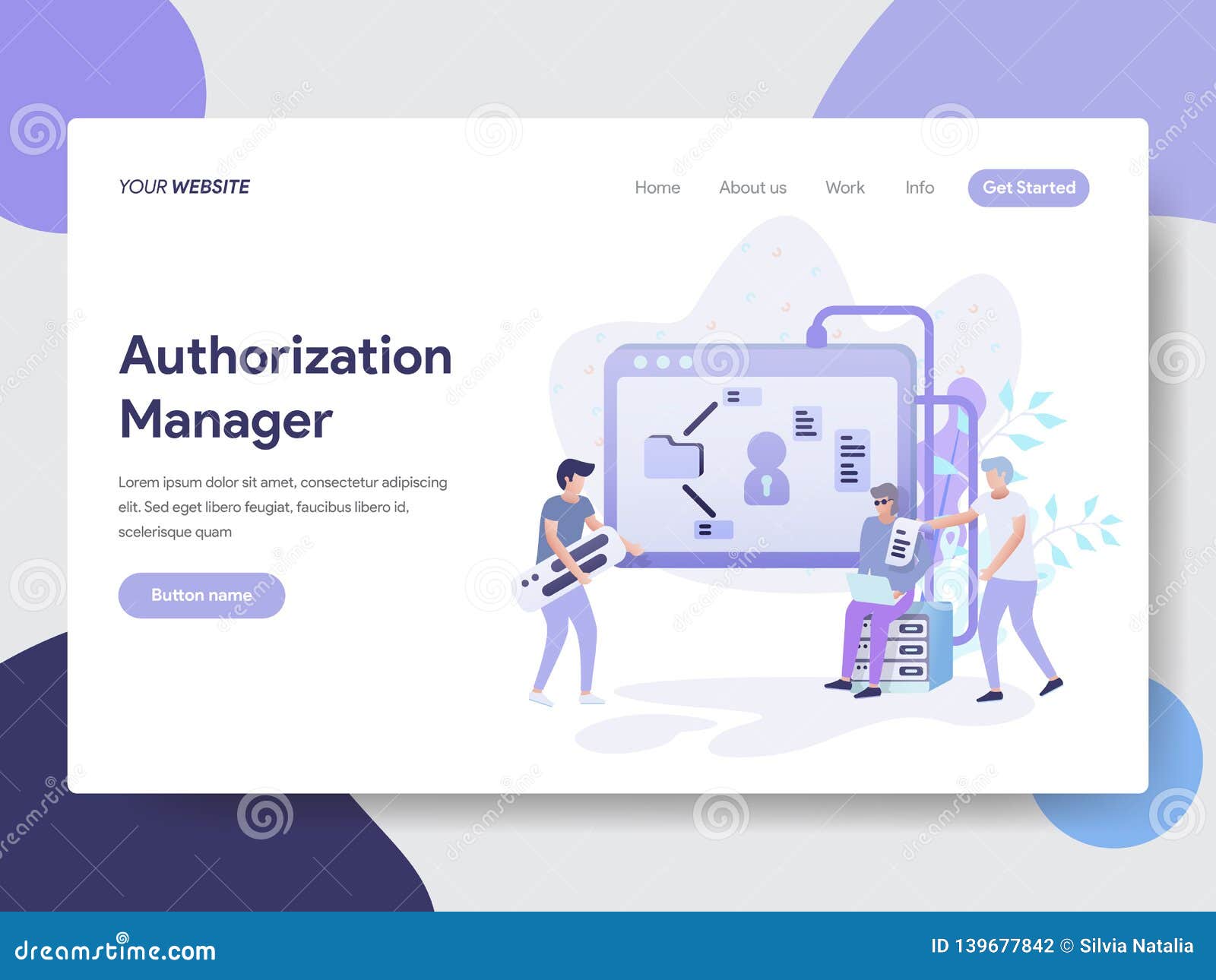 Landing Page Template Of Authorization Manager Illustration Concept ...