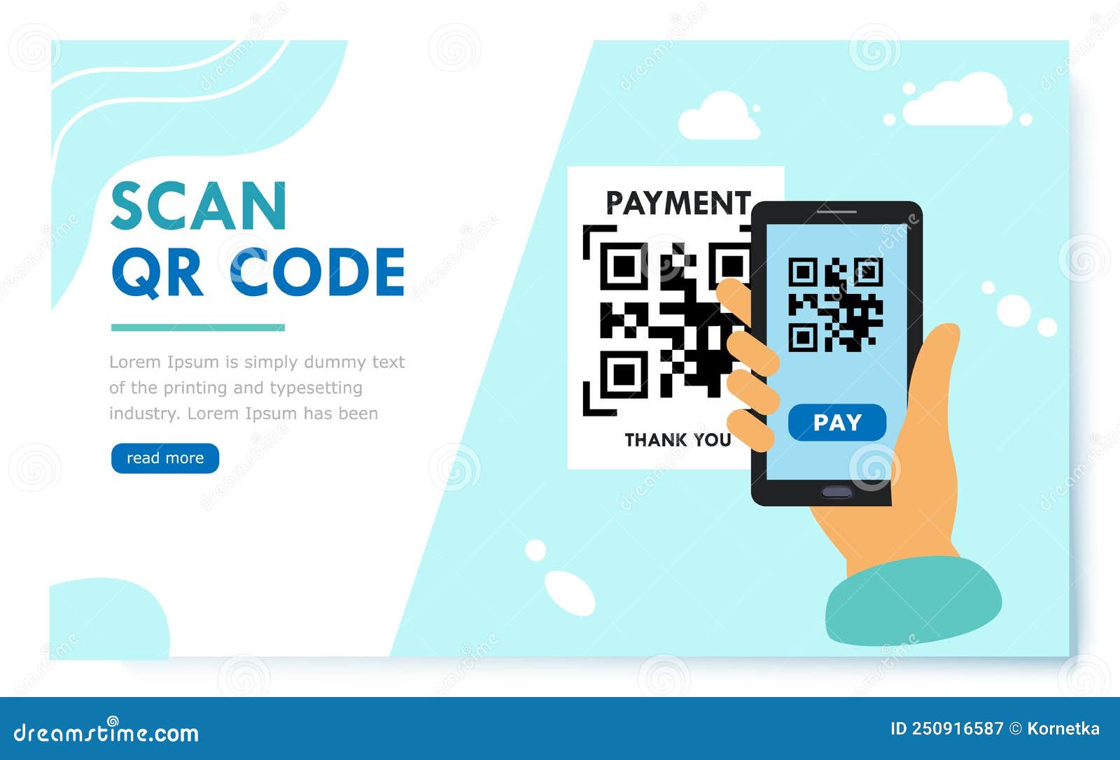 Landing Page Or Template Banner Scan The Qr Code With The Smartphone