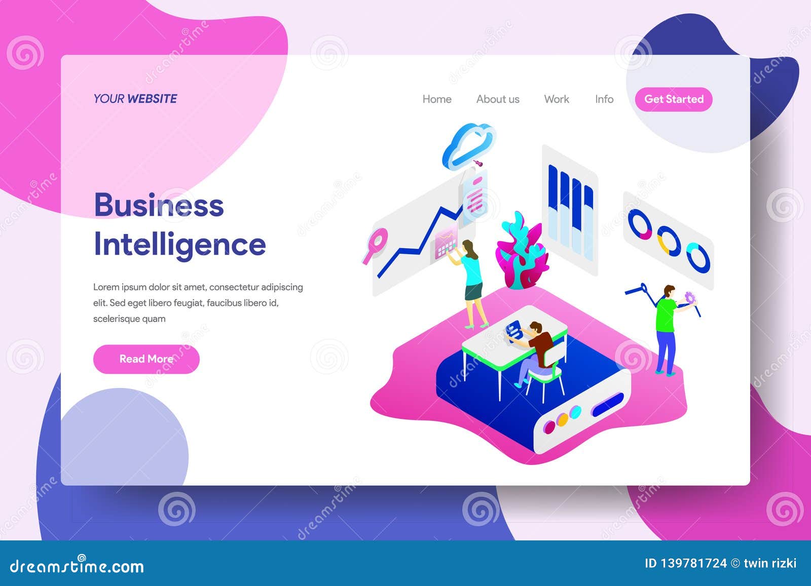 Landing Page Template of Business Intelligence Stock Vector ...