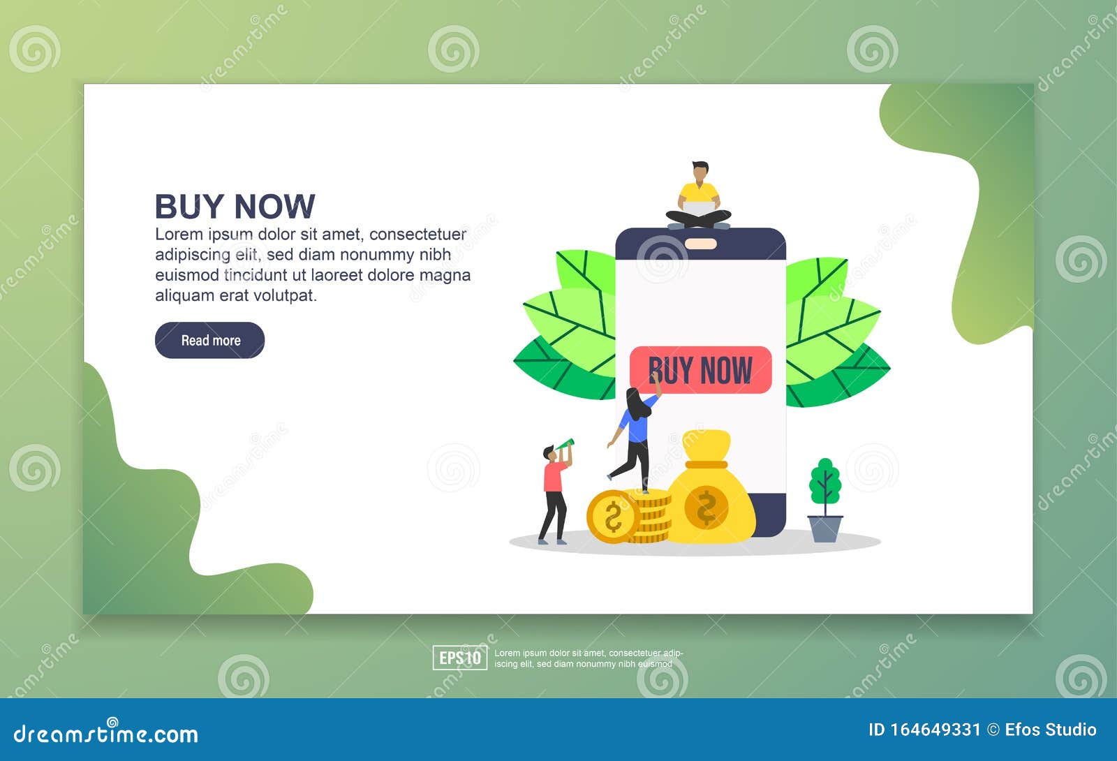 Landing Page Template of Buy Now. Modern Flat Design Concept of Web ...