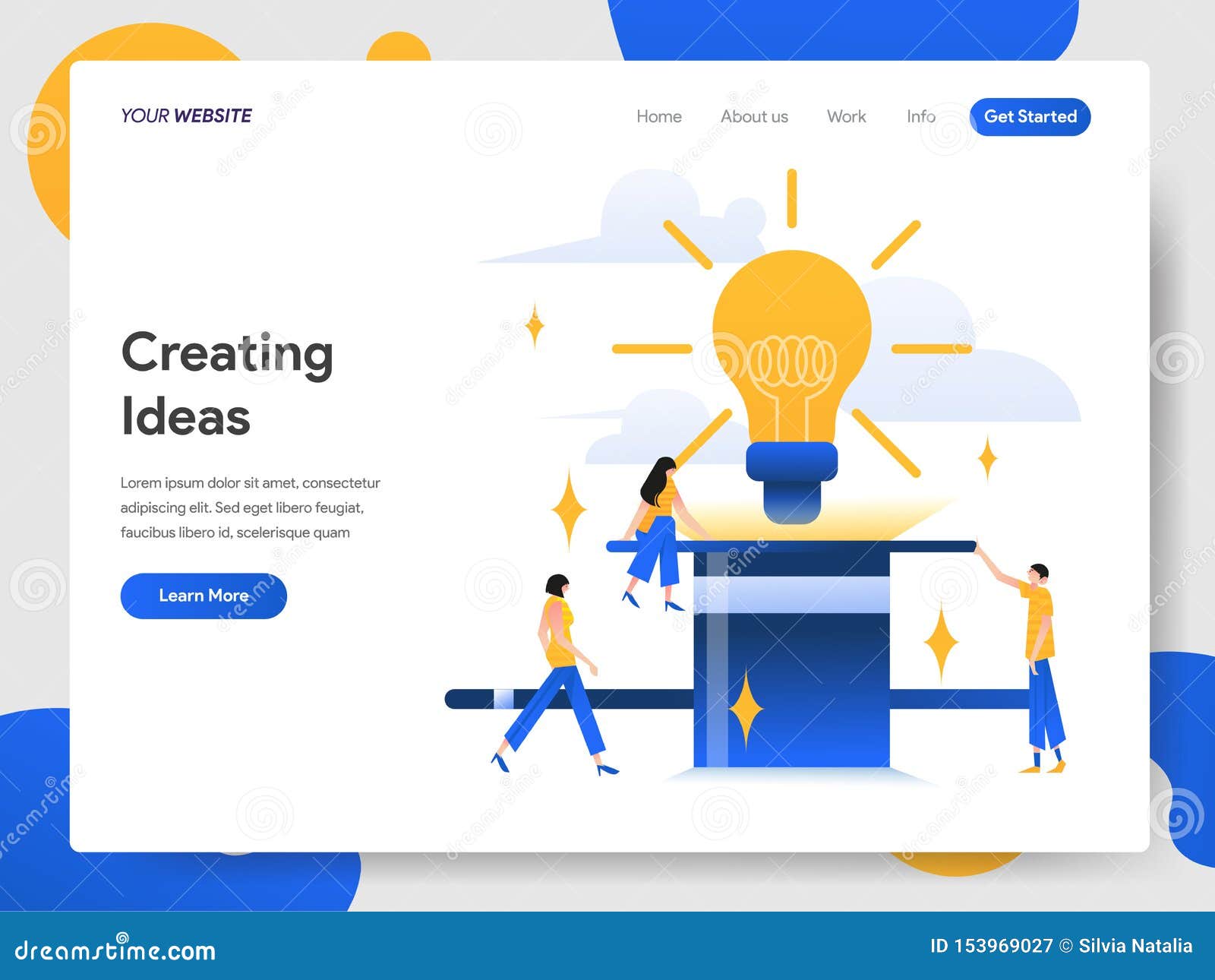 Landing Page Template of Creating Ideas Illustration Concept. Modern ...