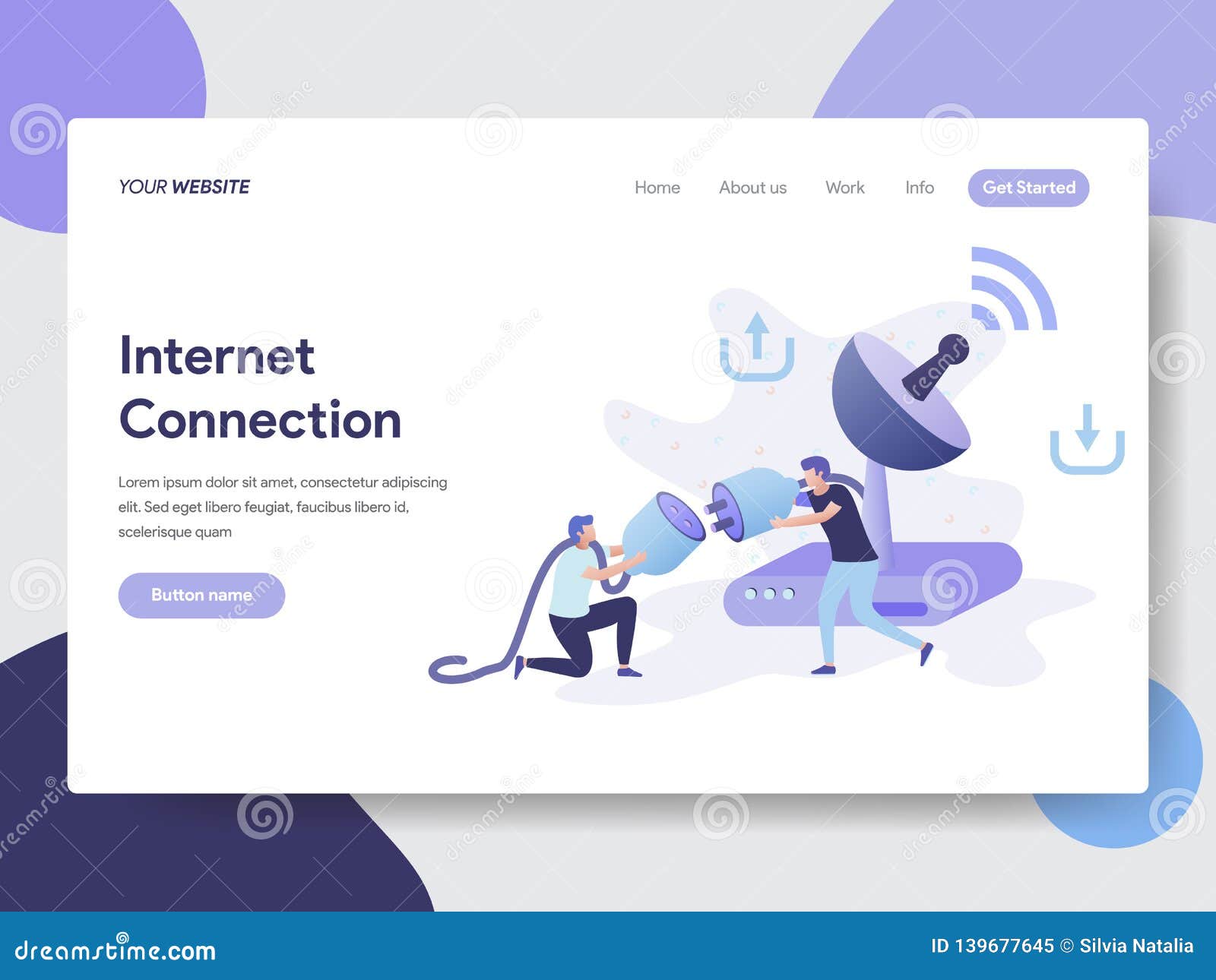 Landing Page Template of Internet Connection Illustration Concept ...