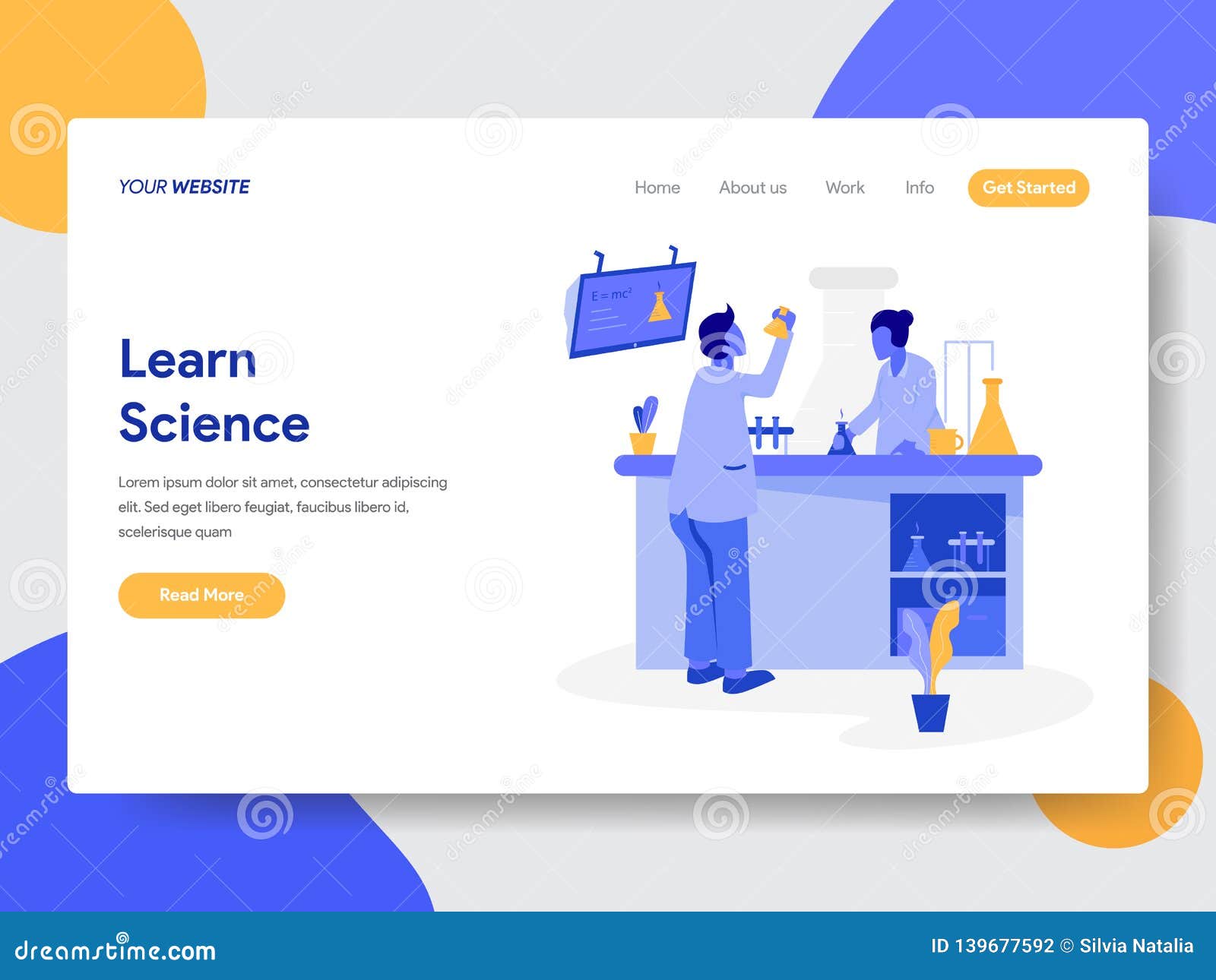 Landing Page Template of Learn Science Illustration Concept. Modern ...