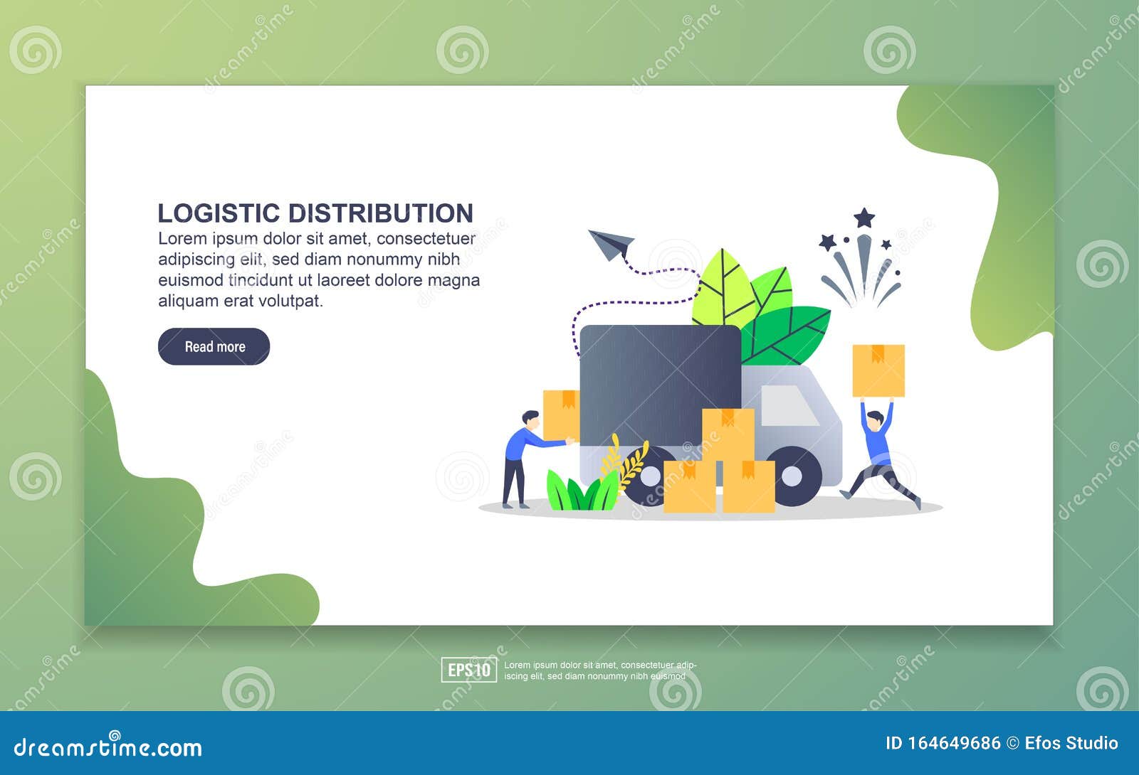 Landing Page Template of Logistic Distribution. Modern Flat Design ...