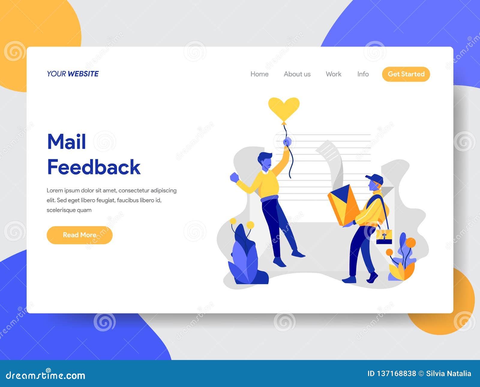 Landing Page Template of Mail Feedback Concept. Modern Flat Design ...