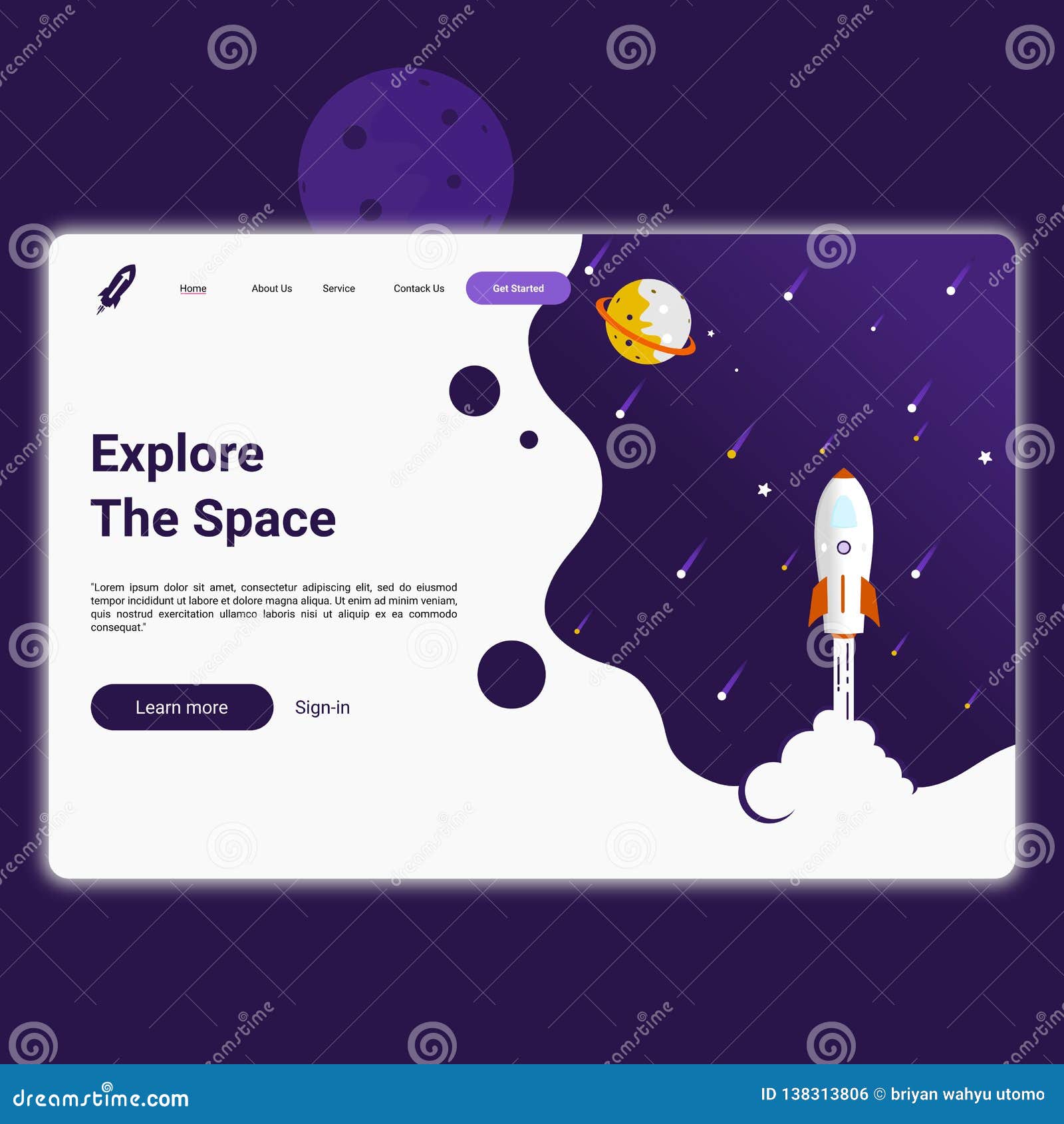 Landing Page Template, Modern Landing Page Design Stock Vector ...