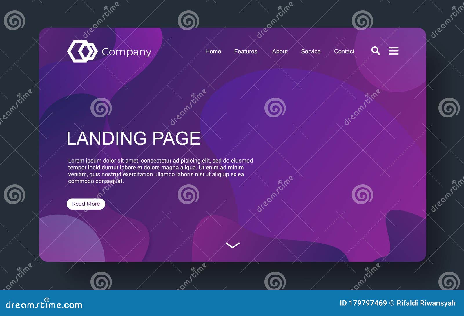 Landing Page Template Modern Design Stock Vector - Illustration of ...