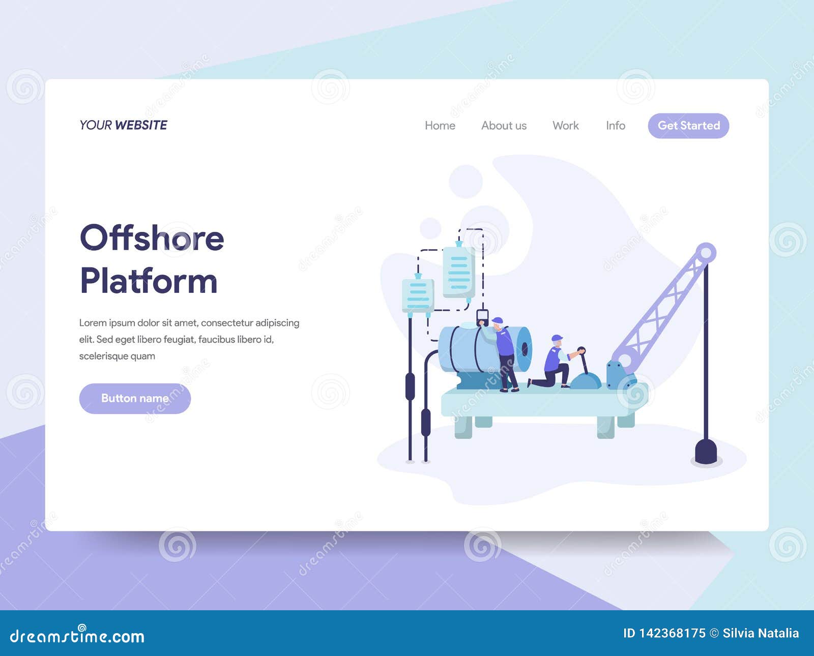 Landing Page Template of Offshore Platform Illustration Concept ...
