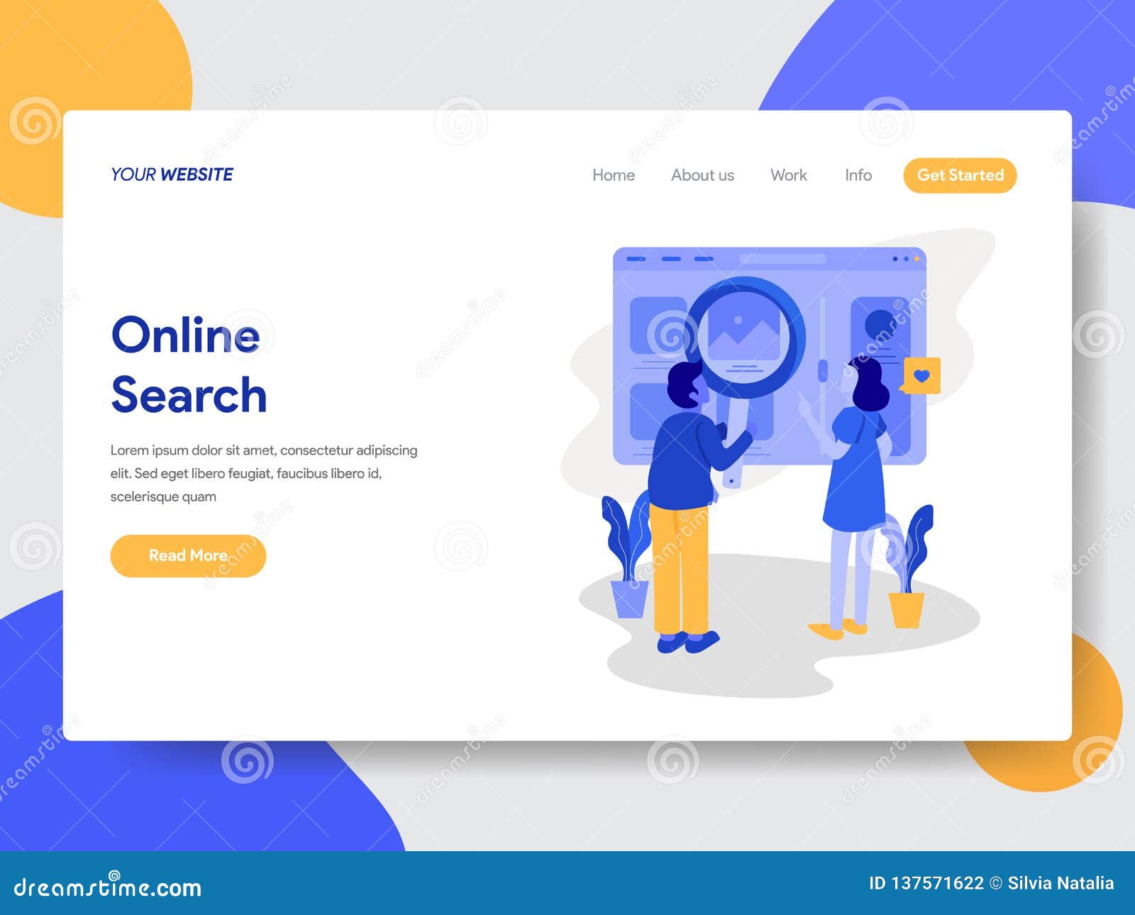 Landing Page Template of Online Search Illustration Concept. Modern ...